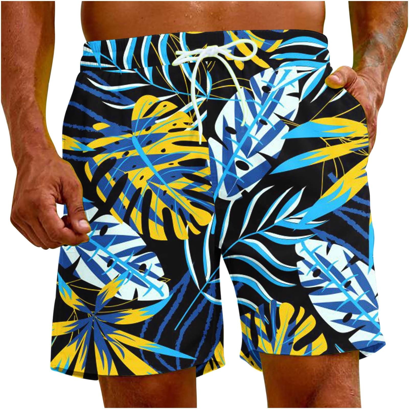 Vsssj Mens Summer Swim Trunks Palm Tree Printed Casual Vacation Beach