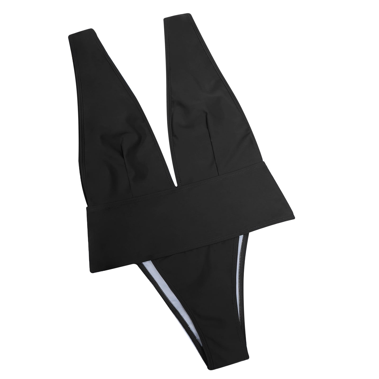 Vsssj One Piece Bathing Suit For Women Sexy Deep V Neck Open Back High