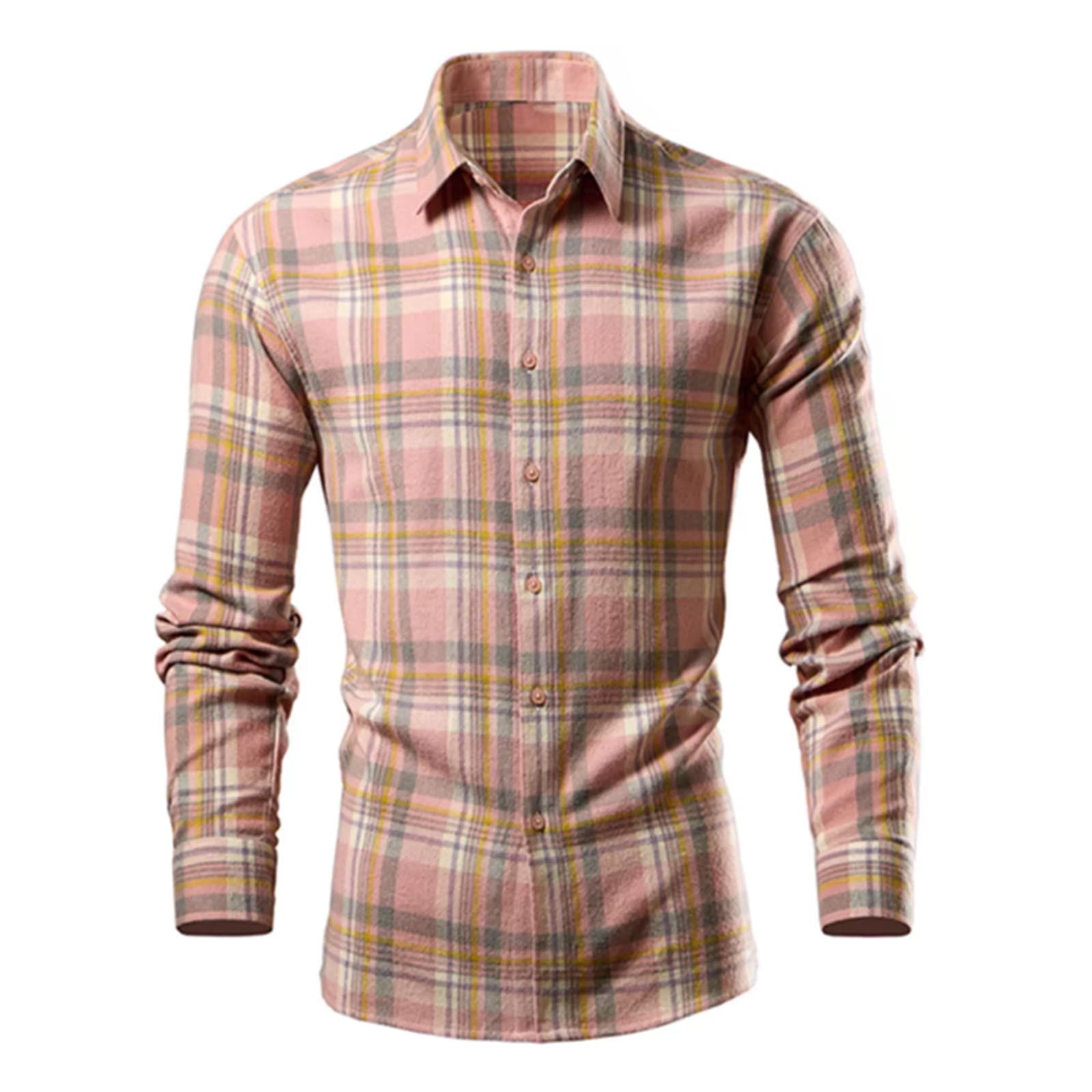 VSSSJ Plaid Shirt for Men Casual Regular Fit Button Up Checked Shirts ...
