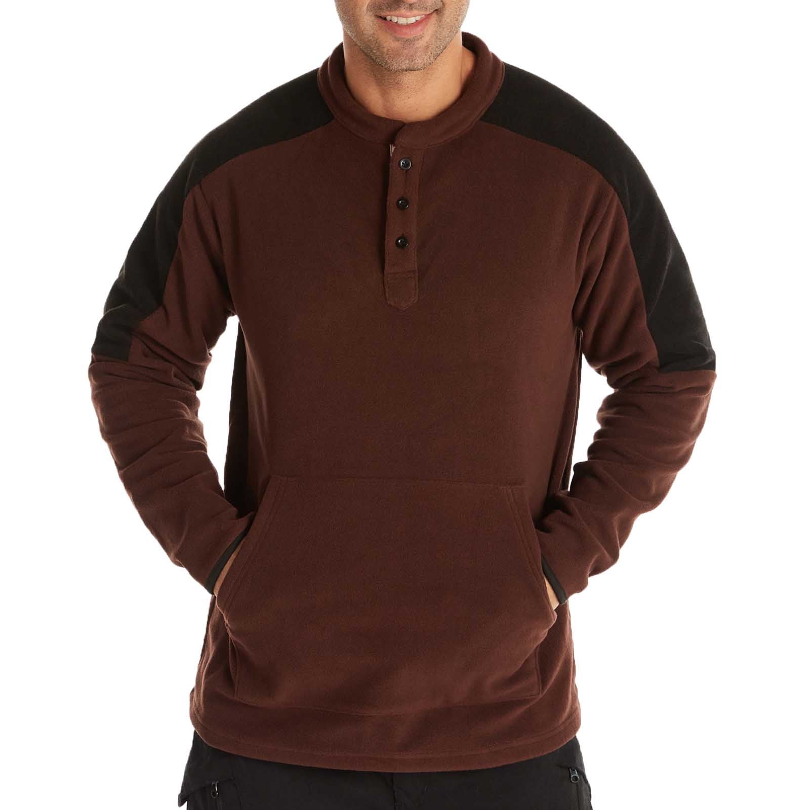 VSSSJ Sweatshirts for Men Regular Fit Color Block Patchwork Buton Round ...