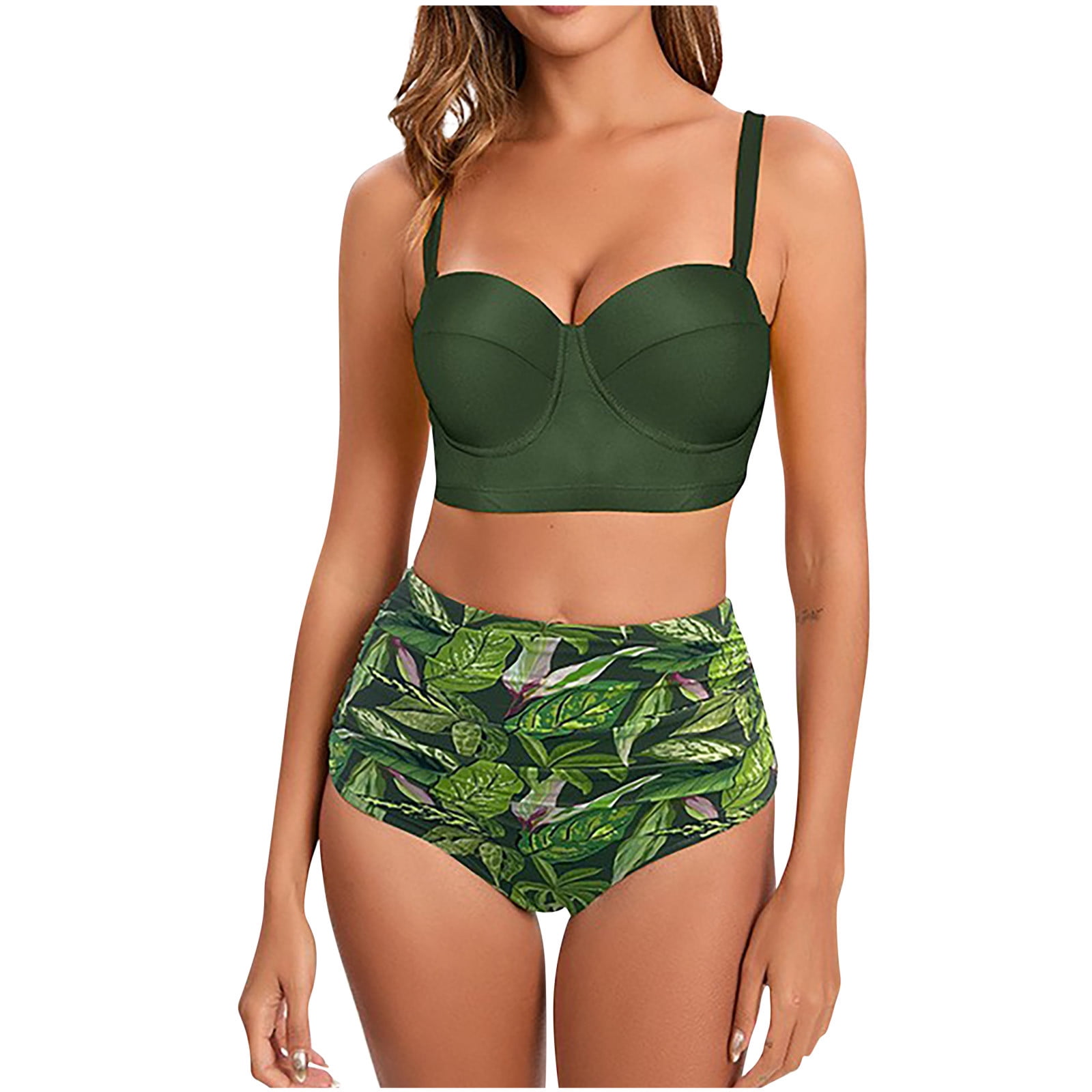 Vsssj Womens Bikini Swimsuit High Waisted Two Piece Bathing Suits
