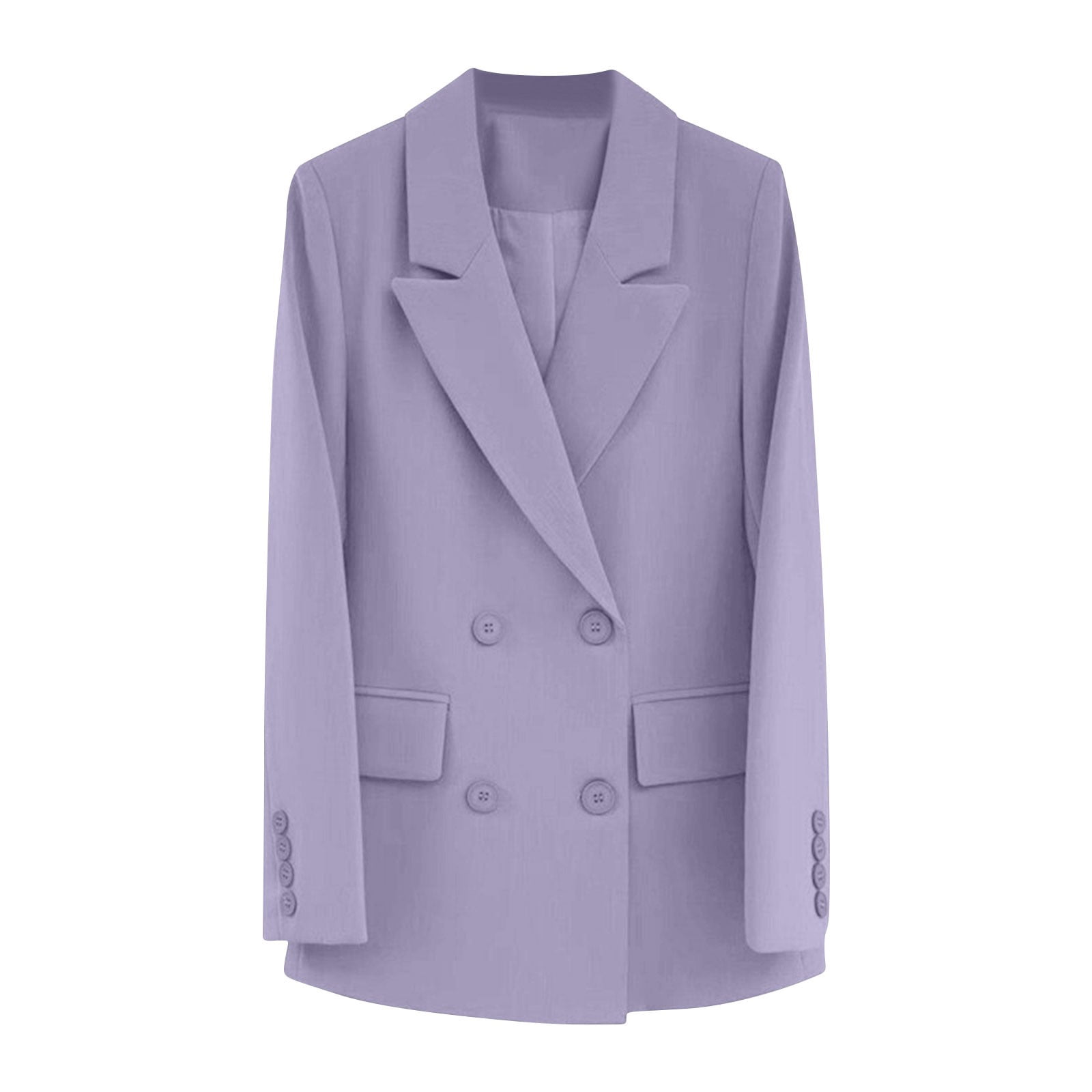 VSSSJ Women's Blazer Jacket Solid Color Long Sleeve Notch Lapel Suit ...