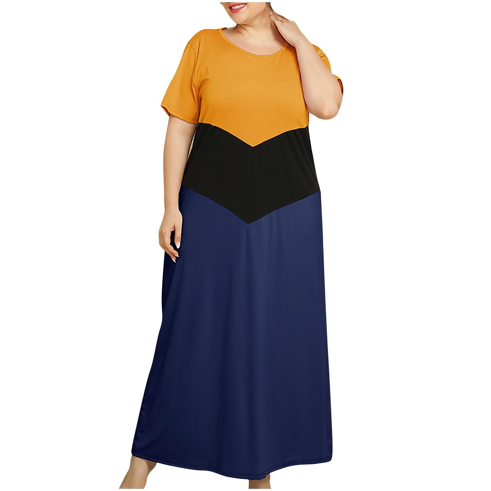 VSSSJ Women's Casual Dresses Summer Plus Size Colorblock T Shirt Long ... VSSSJ Women's Casual Dresses Summer Plus Size Colorblock T Shirt Long ...