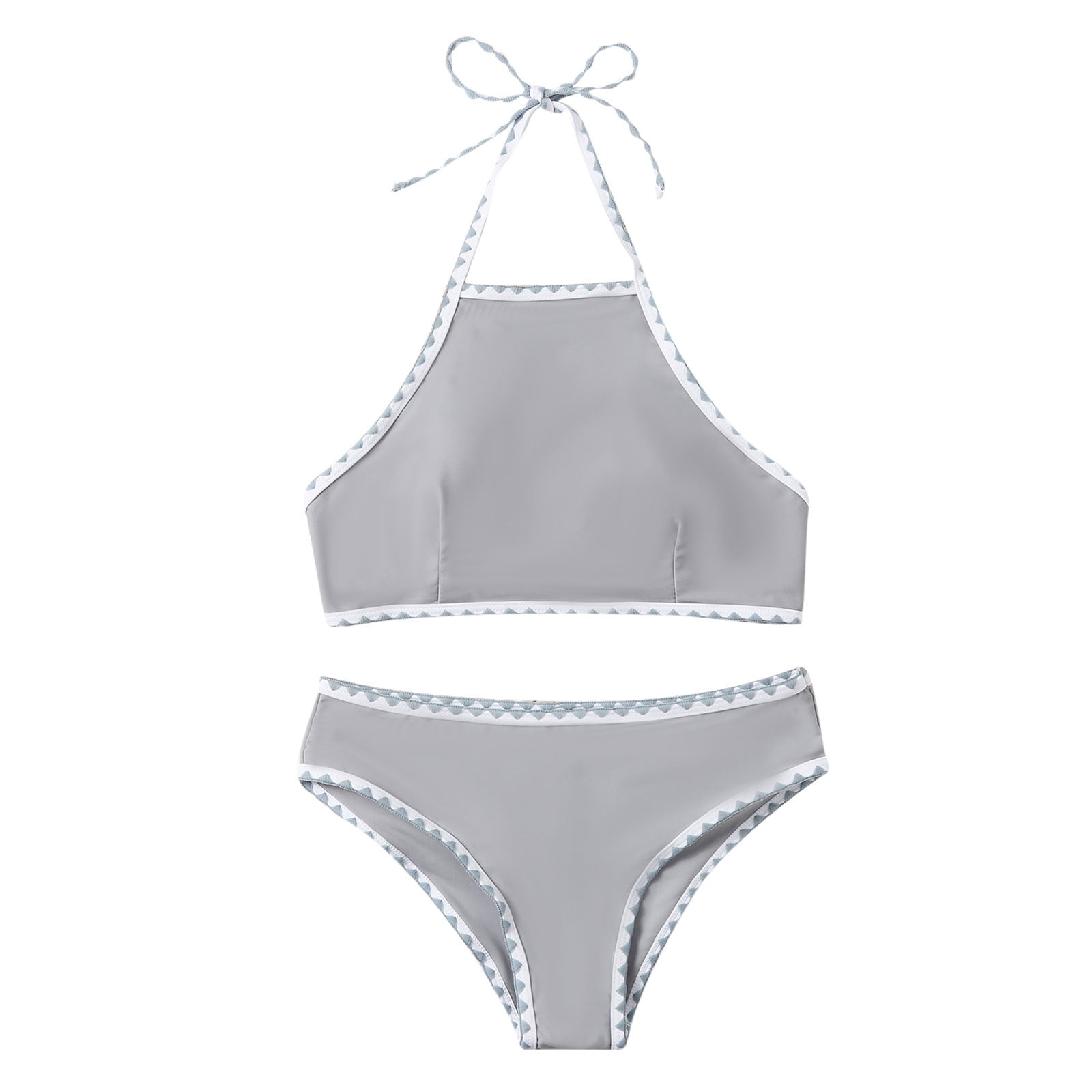 VSSSJ Womens Halter Neck Two Piece Bathing Suits High Waisted Tie Back ...