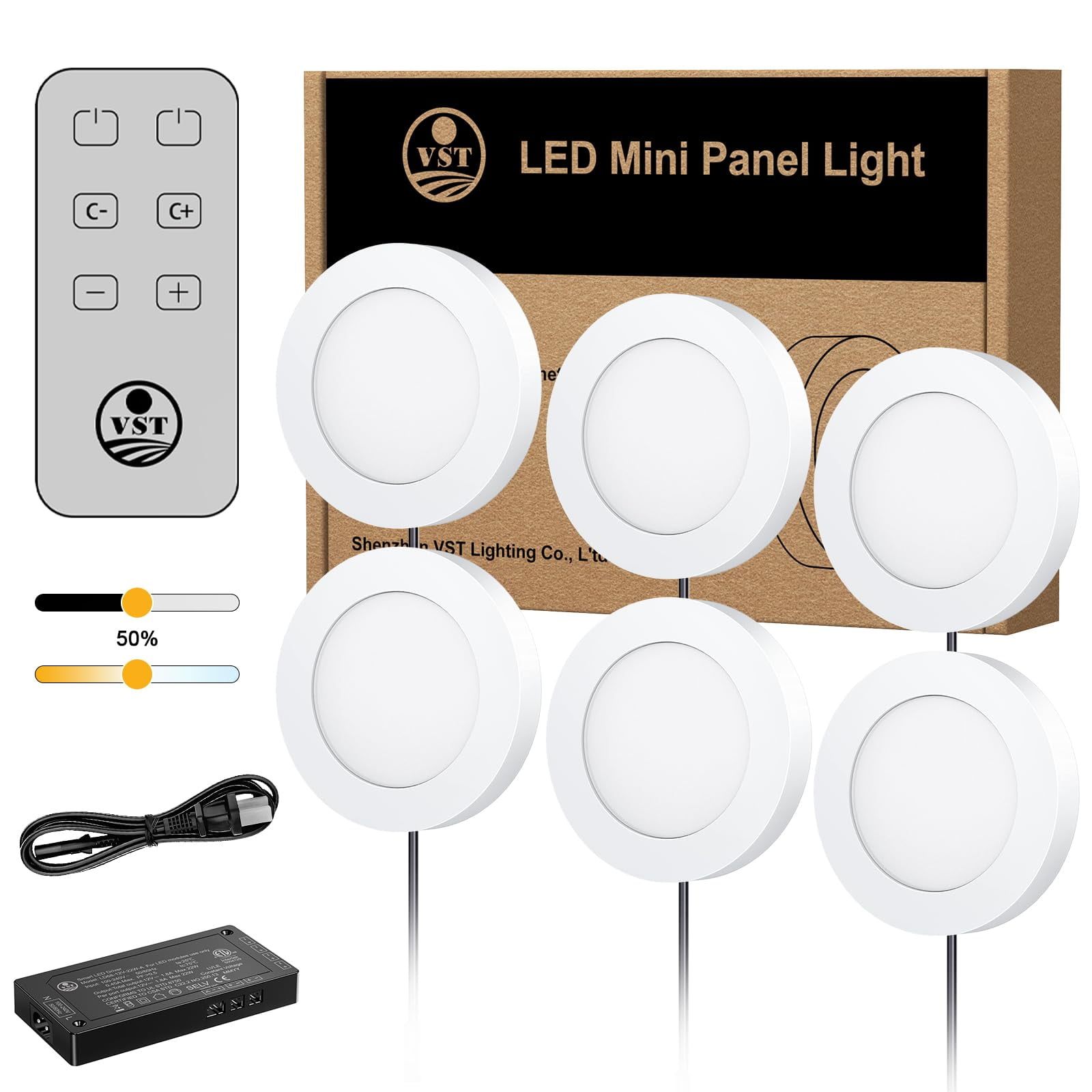 VST Under Cabinet Lights CCT 3000K-6500K, LED Puck Light Color ...