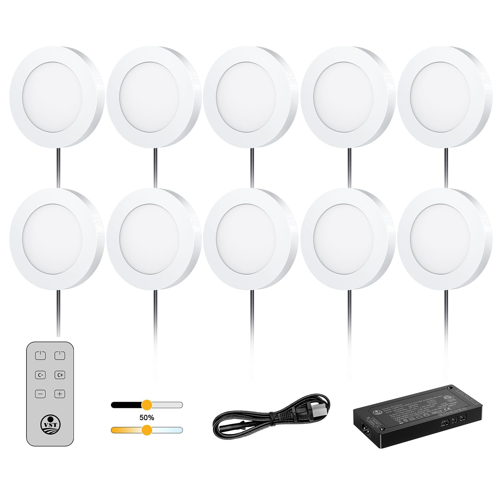VST Under Cabinet Lights CCT 3000K-6500K, LED Puck Light Color ...