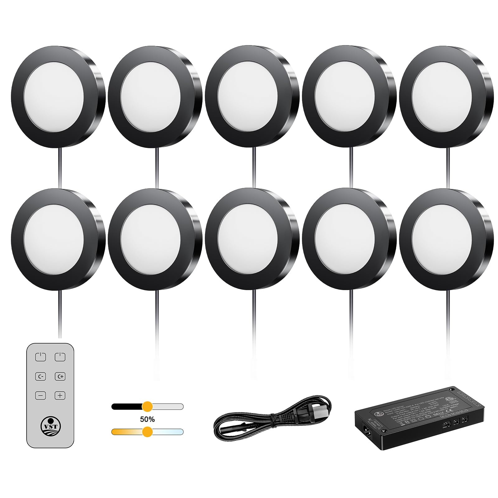 VST Under Cabinet Lights CCT 3000K-6500K, LED Puck Light Color ...