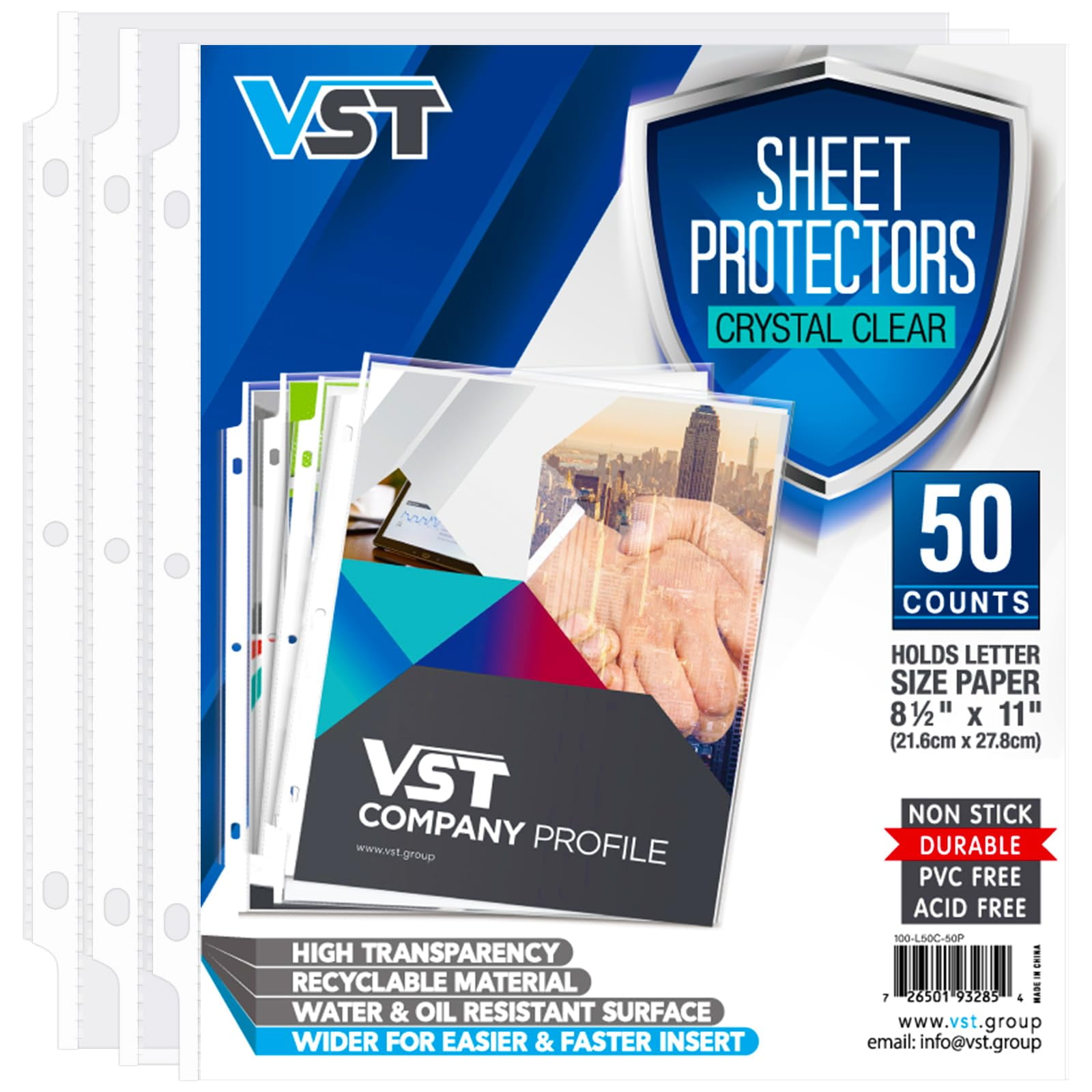 VST Sheet Protectors 8.5 x 11 Inches Crystal Clear Page Protectors for ...
