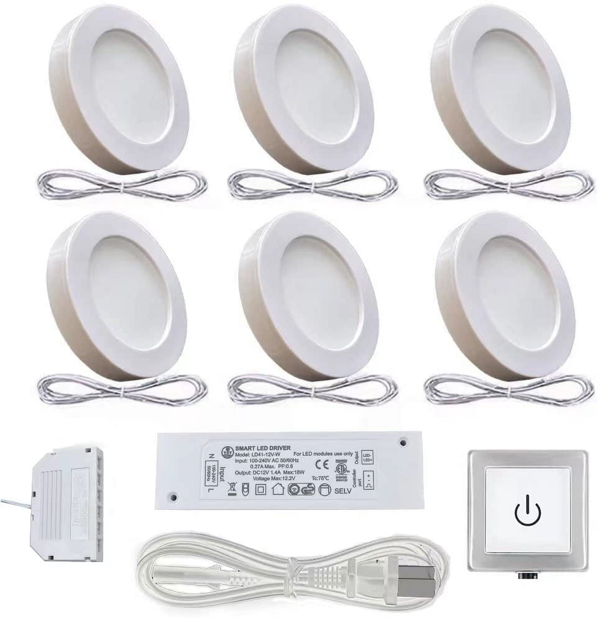 VST Under-Cabinet LED Lights, 2W (12W Total, 60W Equivalent), Wired ...