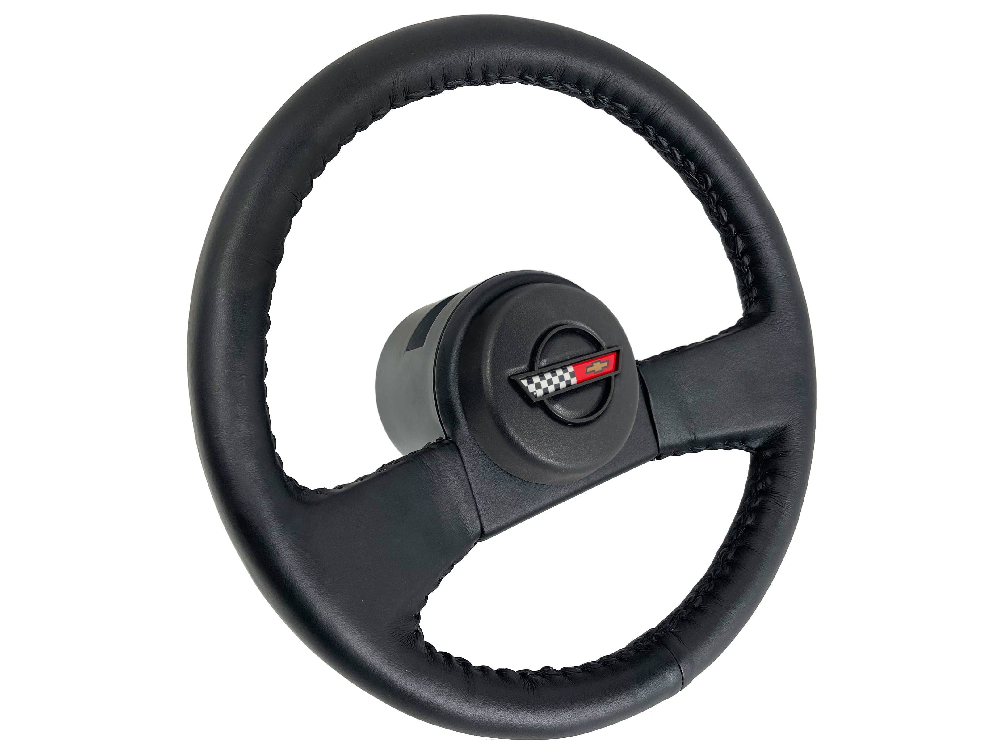 VSW 14 inch Black Leather Reproduction Steering Wheel Kit Compatible ...