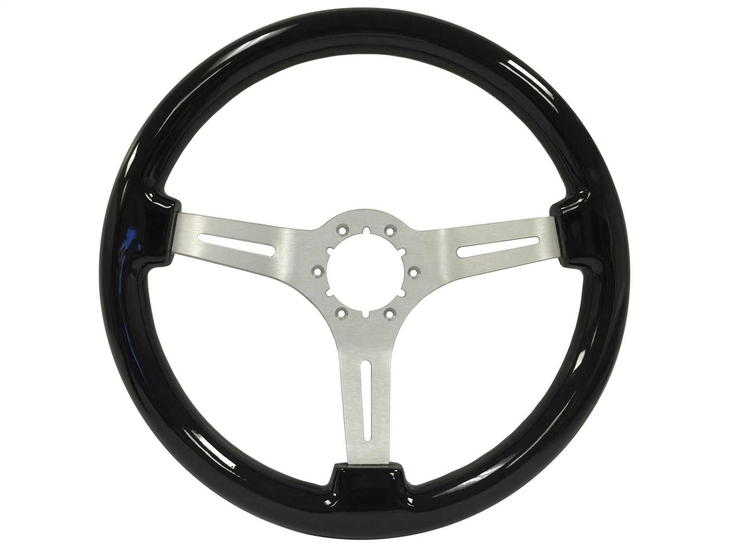 VSW Steering Wheels; S6 Sport Black Ash Finished Wood Grip with Slotted ...
