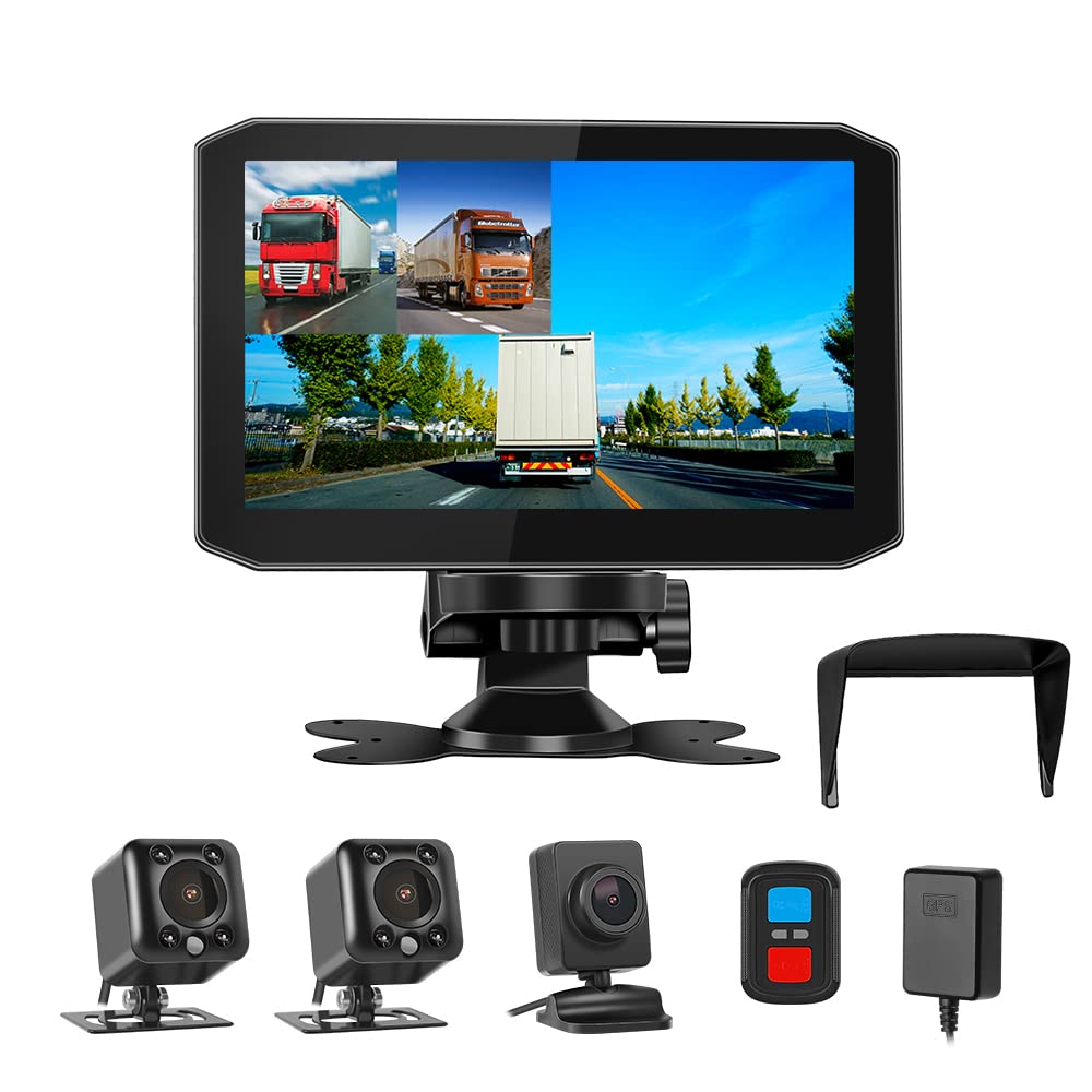 VSYSTO 3CH Truck Dash Cam, WiFi 7 Inch HD 1080P Front Camera, Left ...