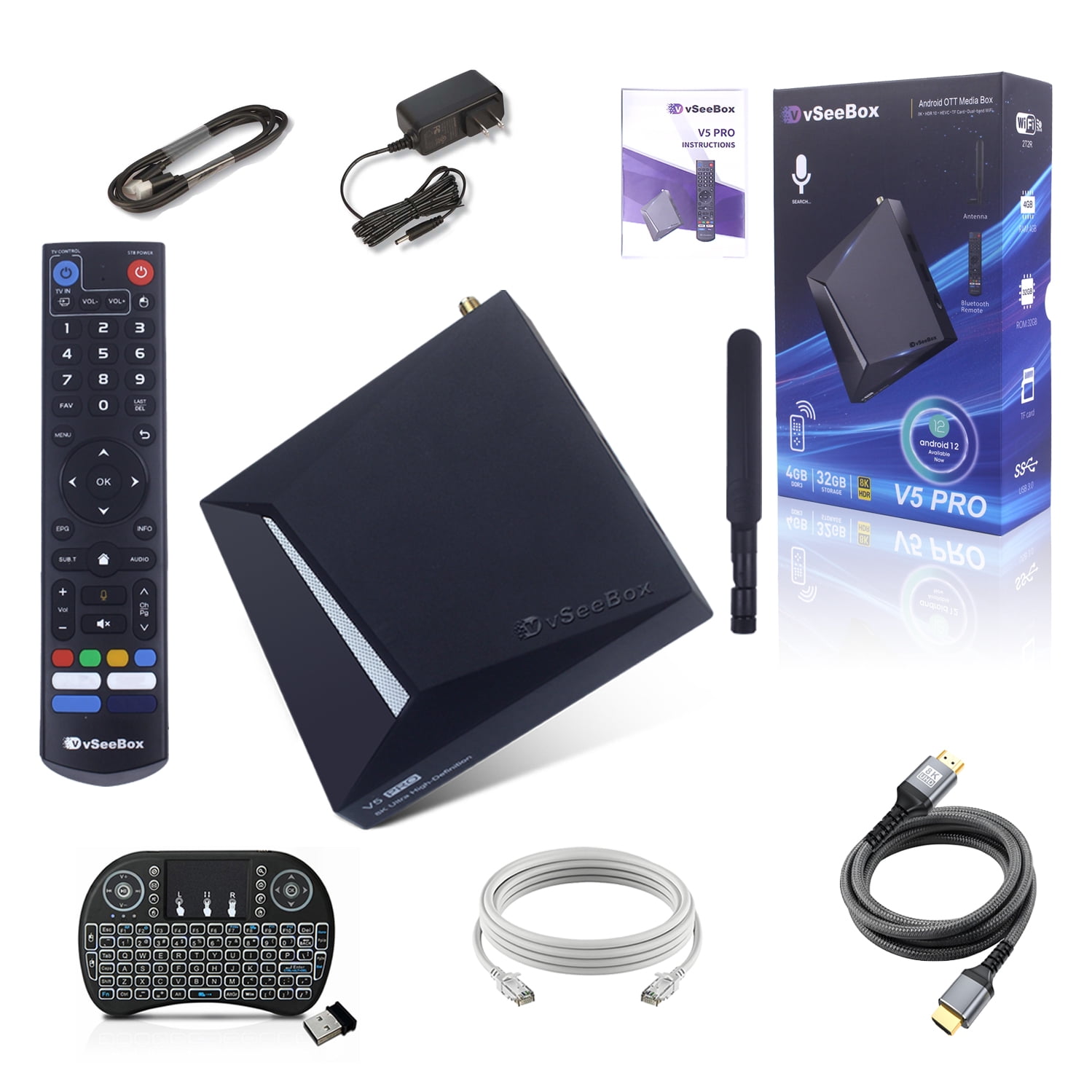 VSeebox Newest Version Smart TVBOX V5 Pro ,Android 12 TV box technology ...