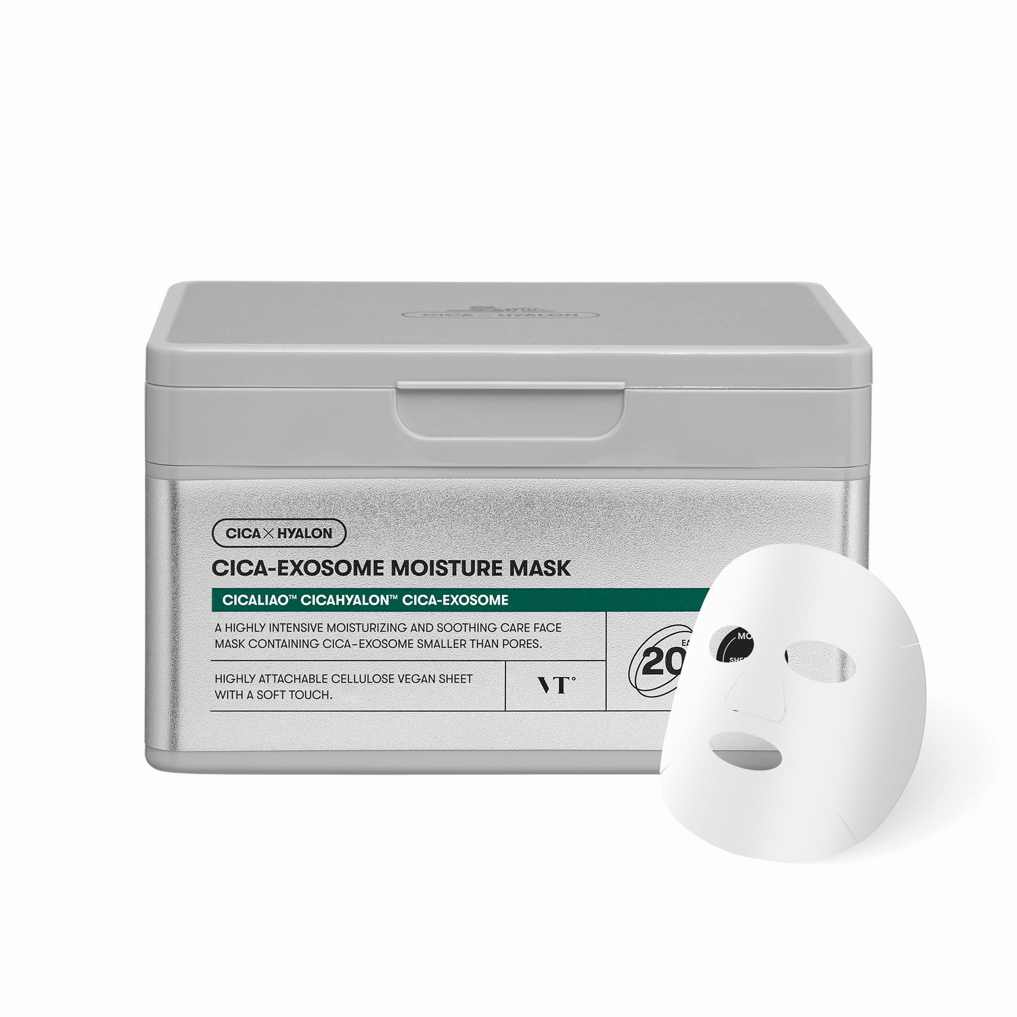VT COSMETICS Cica-Exosome Moisture SAF21 Mask 20 Sheets, Centella ...