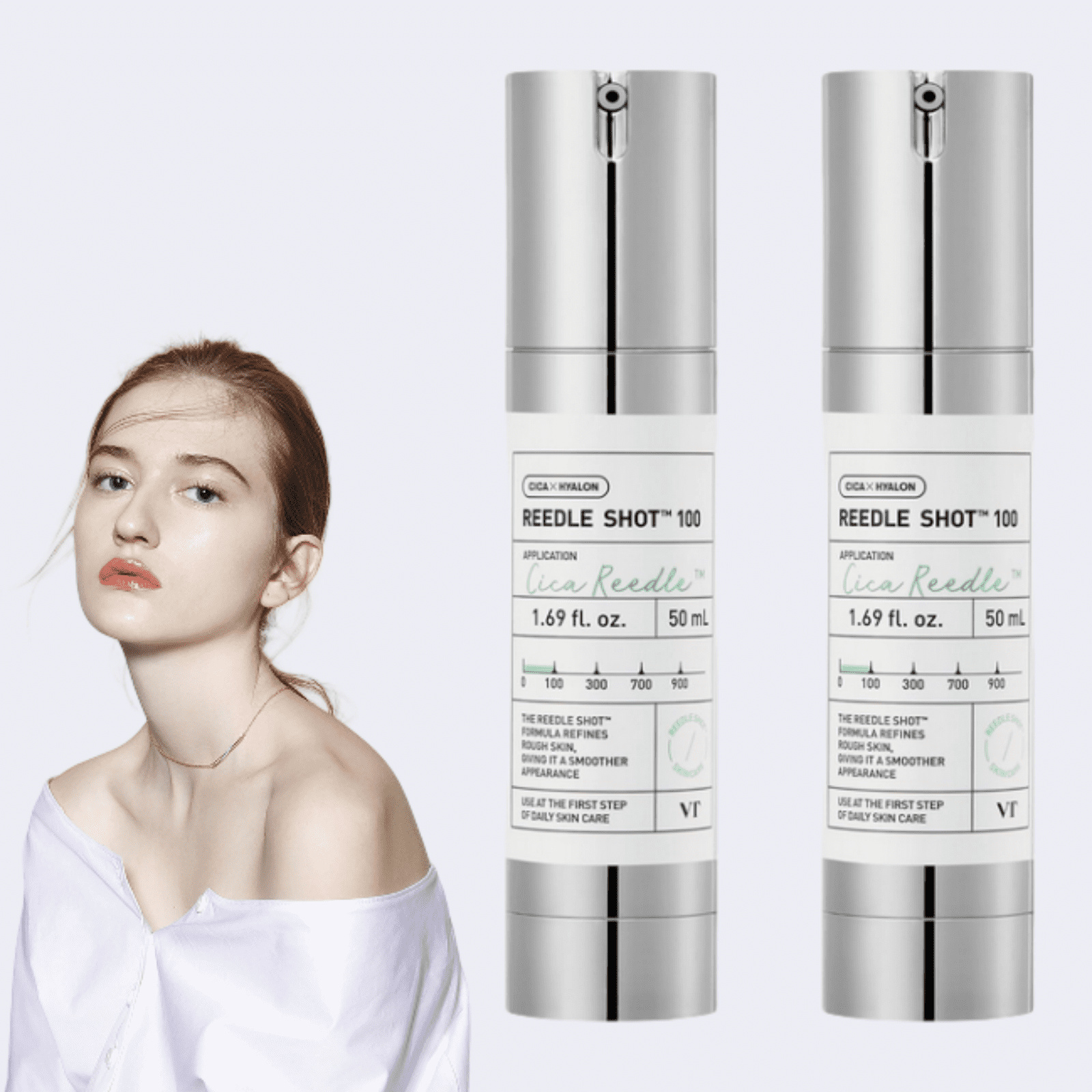 VT Cosmetics CICA Reedle Shot 100 Essence, Microneedling Serum, Hydrating, Lightweight, 1.69Fl ...