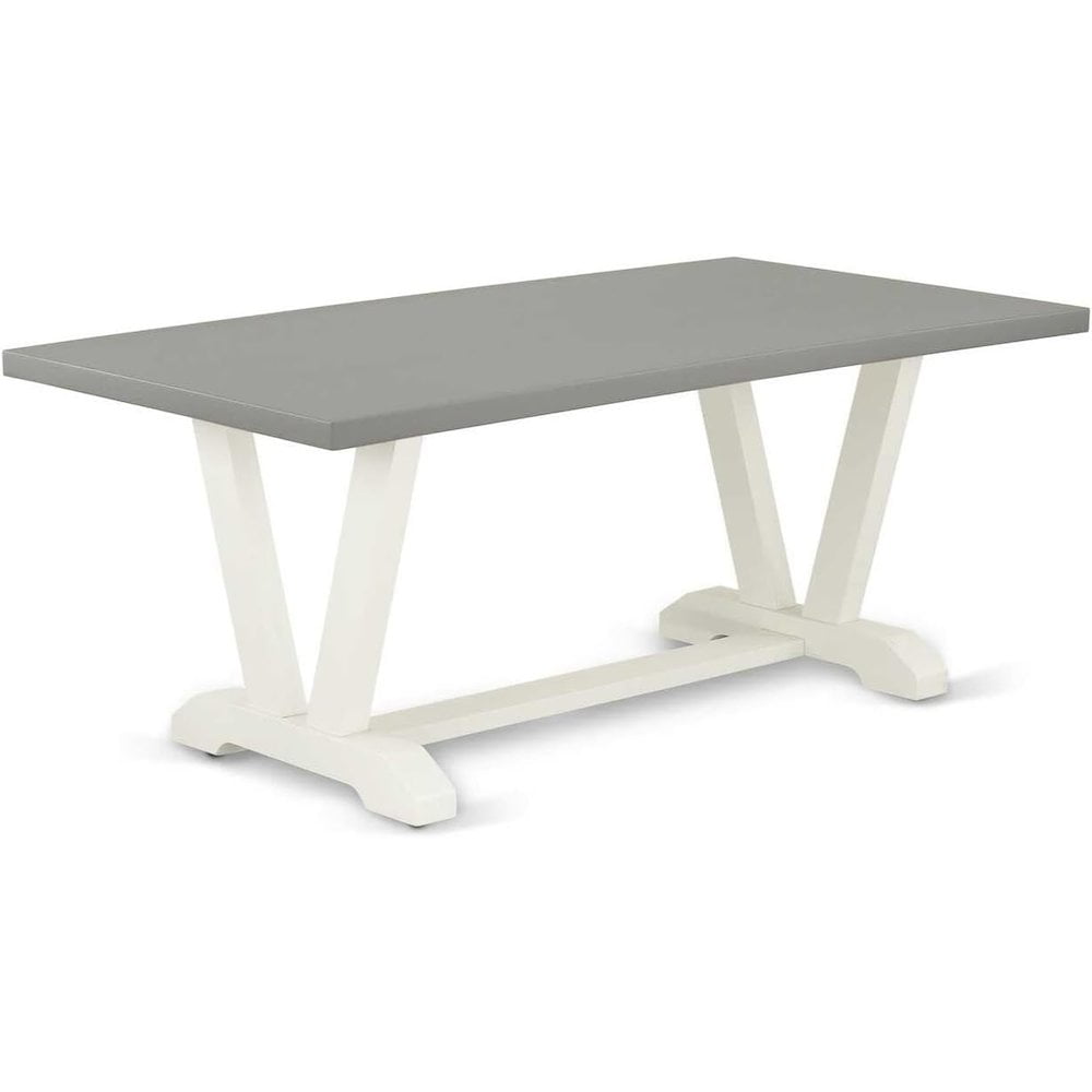 East West Furniture 1-Piece Kitchen Table with Rectangular Cement Table ...