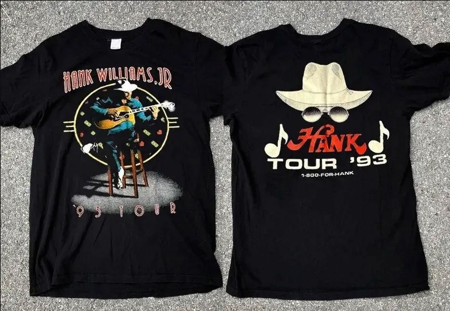 VTG 90s Hank Williams Jr Hank Tour 1993 Two-Sided T-Shirt - Walmart.com