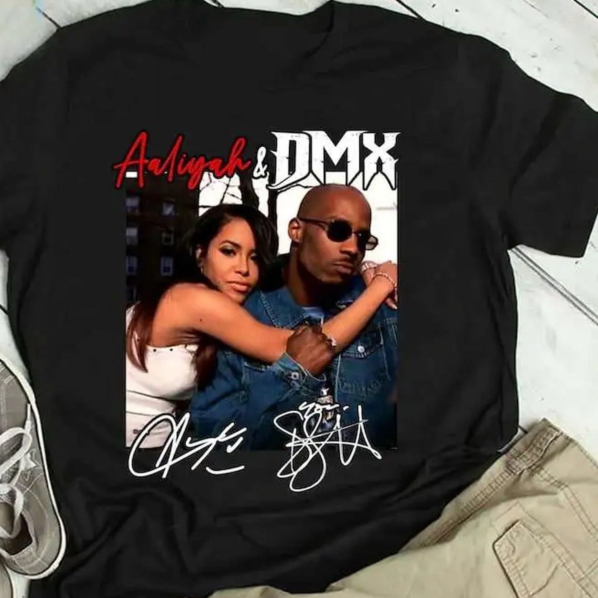 VTG Aaliyah DMX rapper signature T-shirt Black Cotton Unisex All Sizes ...