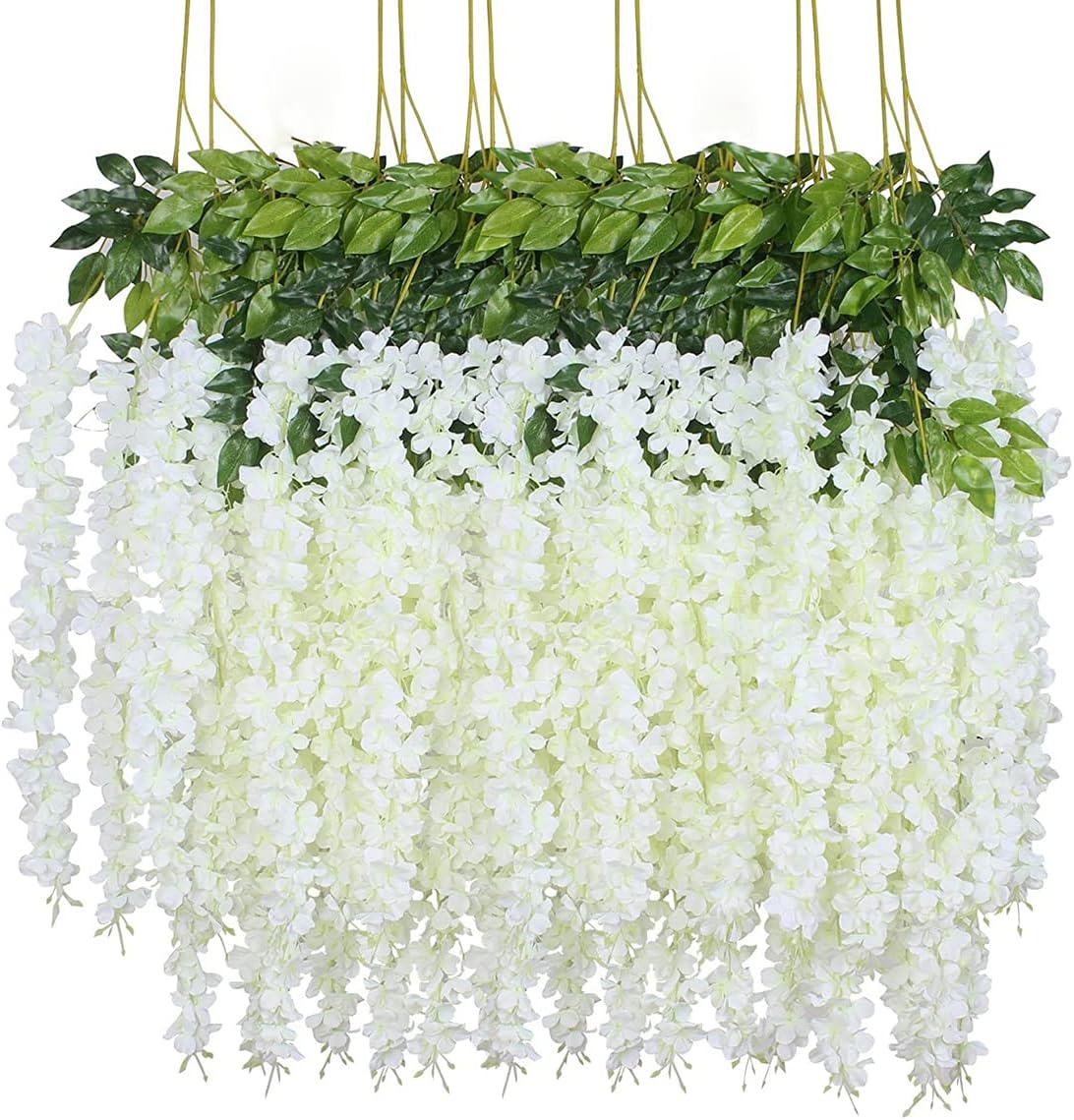 VTGIBI 12 Pack Wisteria Flower Artificial Flower Wisteria Hanging ...