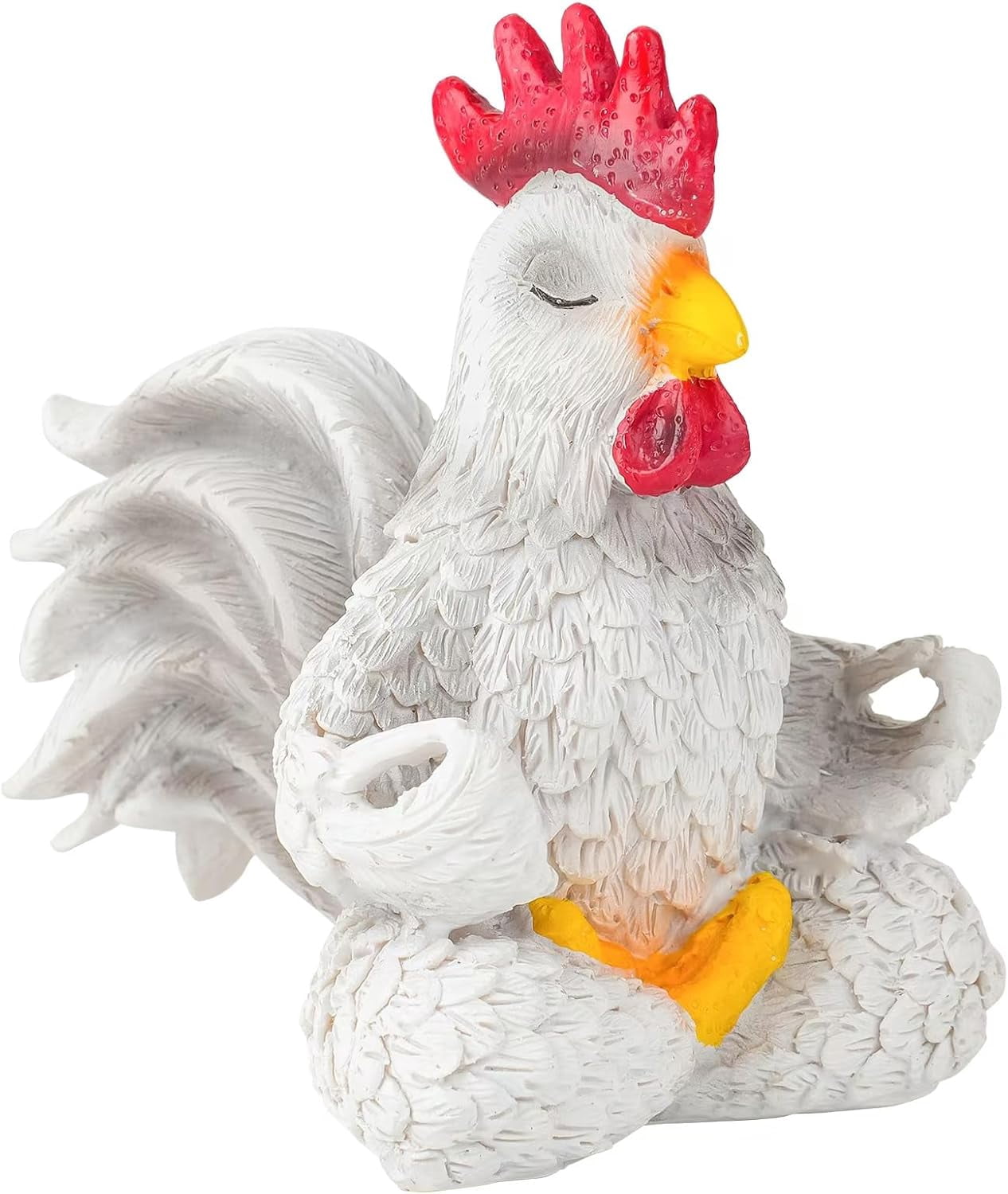 VTGIBI BUBUHSHM White Rooster Figurine Garden Statues \u2013Resin ...