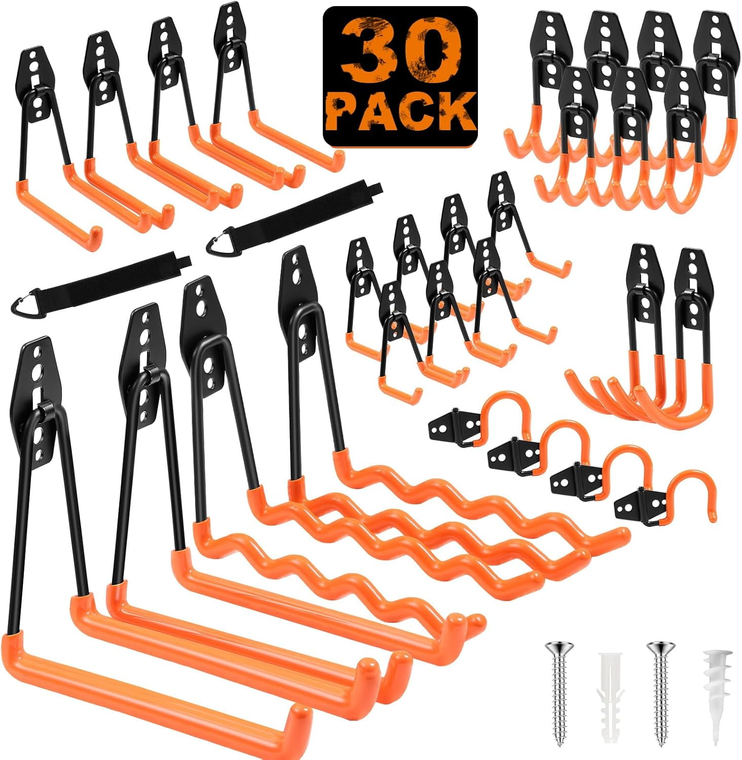 VTGIBI Garage Hooks 30Pack Utility Double Heavy Duty with Mop Broom ...