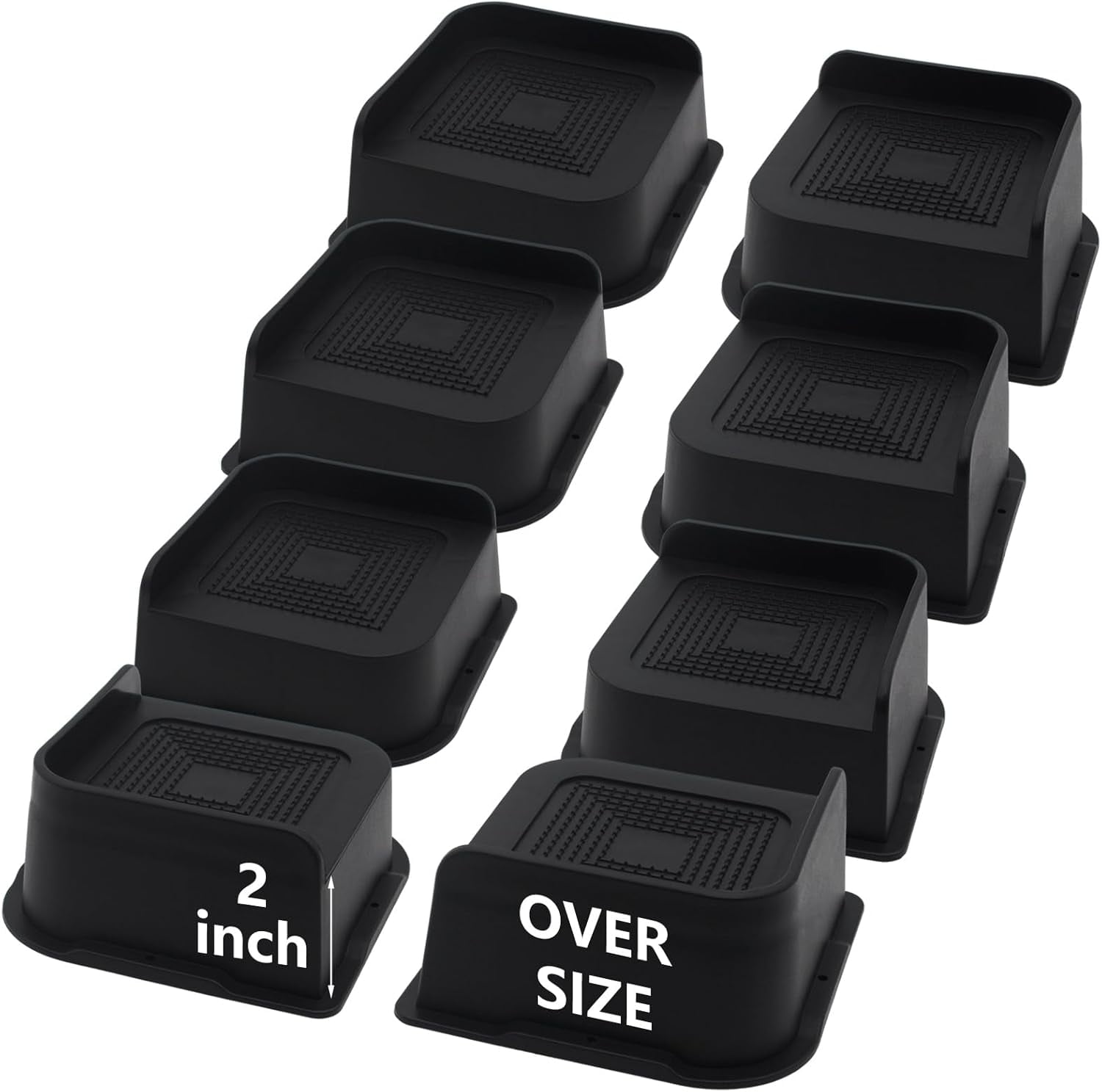 VTGIBI HANIHUA 4 Pack Brown Bed Risers 4 inch Heavy Duty Oversized ...