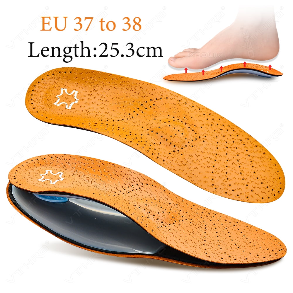 VTHRA Leather Orthotic Flat Feet Arch Support Orthopedic Insole for ...