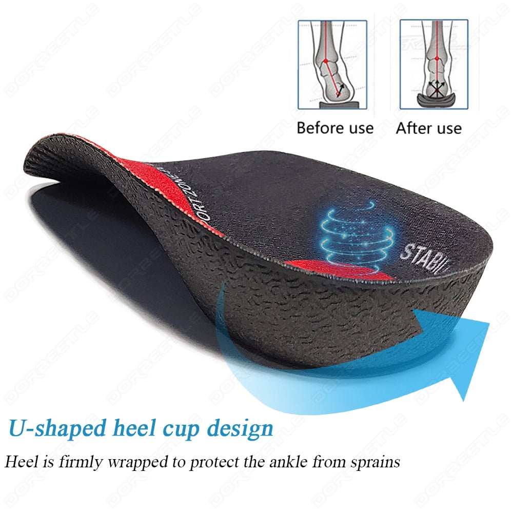 VTHRA Orthotic Shoe Accessorie Insert Insoles Hard Arch Support 3.5cm ...