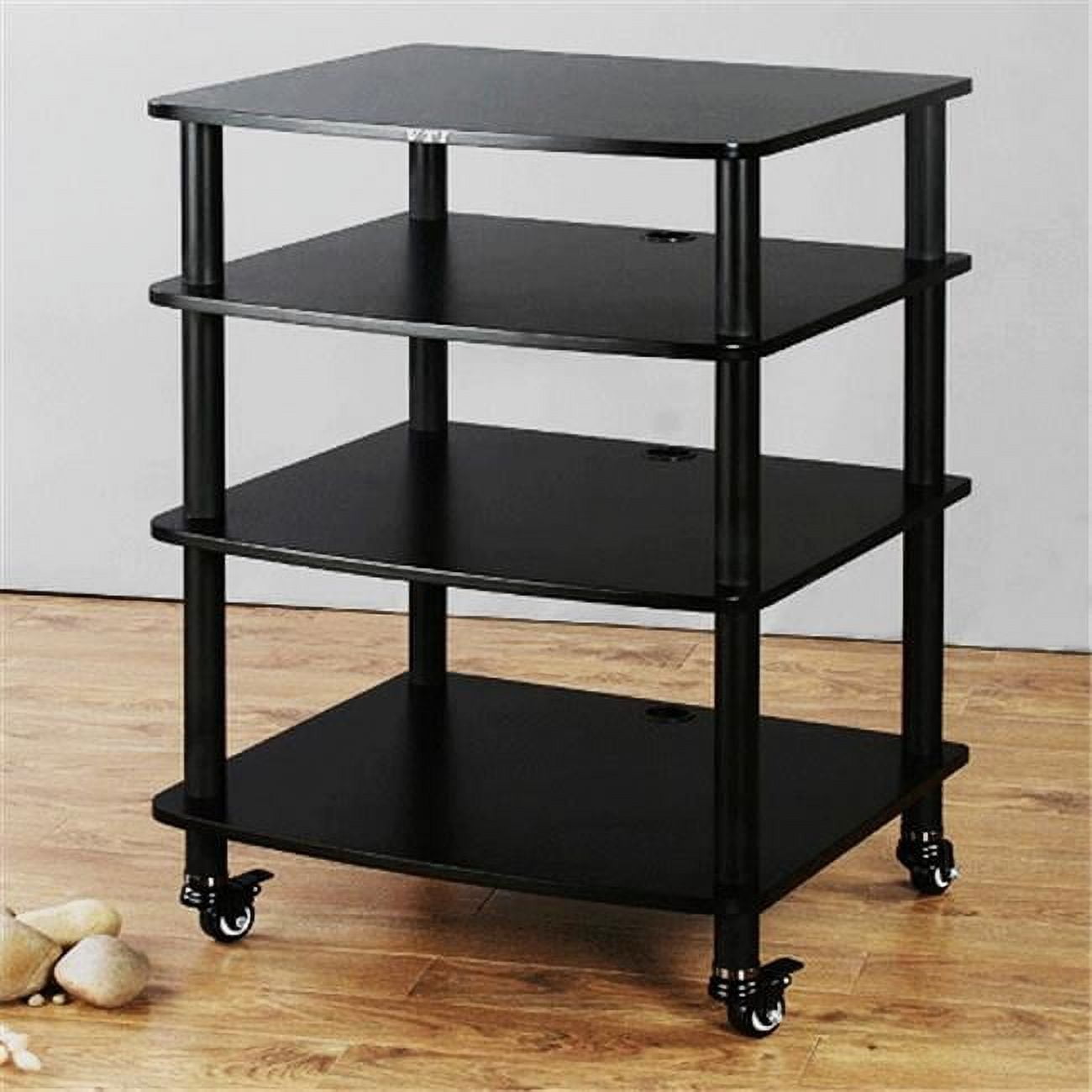 VTI Manufacturing AR404BB 4 Black Poles 4 Black Shelves With Caster AV ...