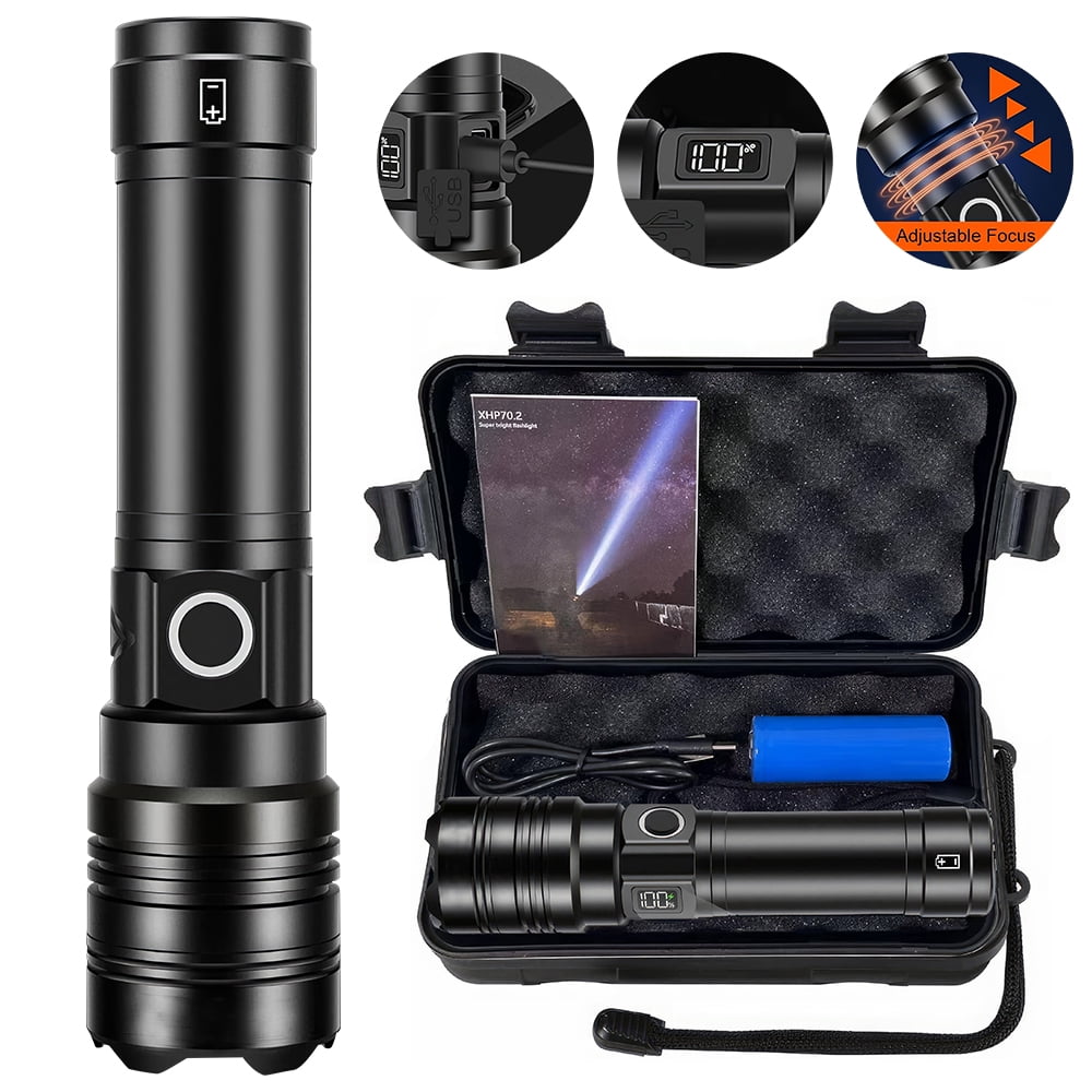 VTIN 10000 Lumens Rechargeable LED Flashlight with Emergency Power Bank ...