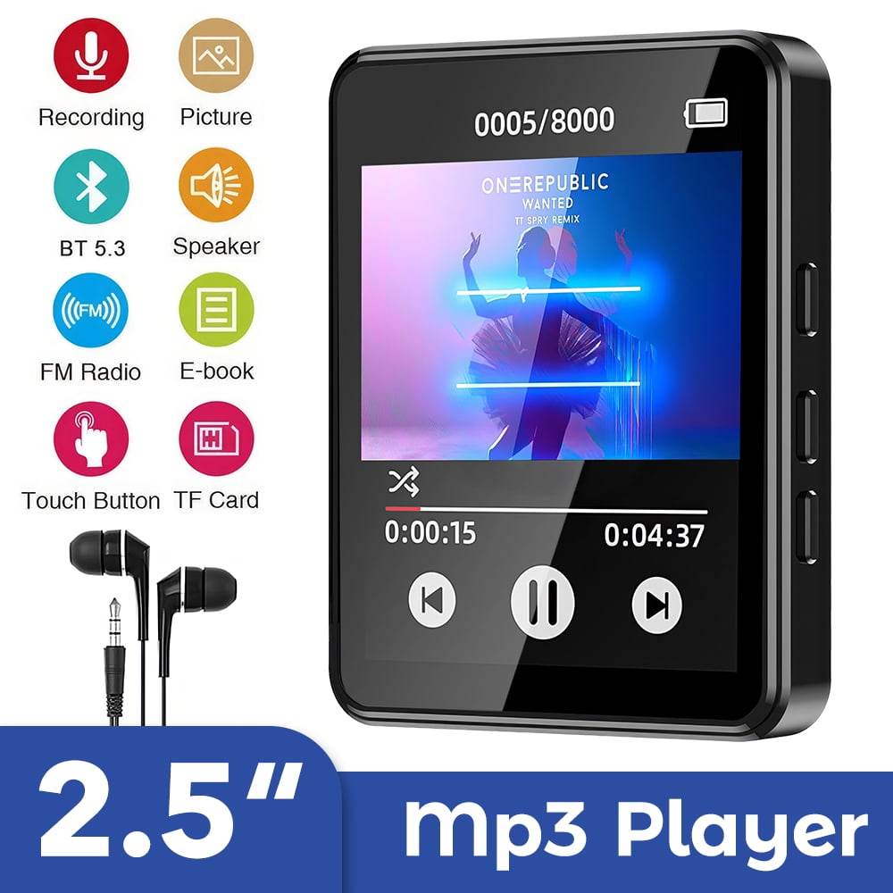 VTIN Bluetooth 5.3 MP3 Player - 2.5" Touch Screen, HiFi Lossless Audio ...