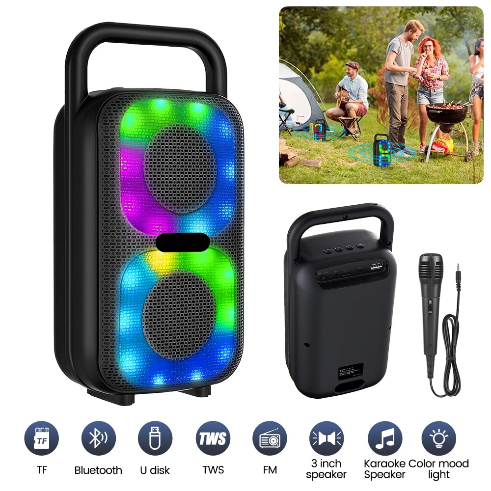 VTIN RGB Party Bluetooth Speaker - Portable with Handle, TWS Stereo ...