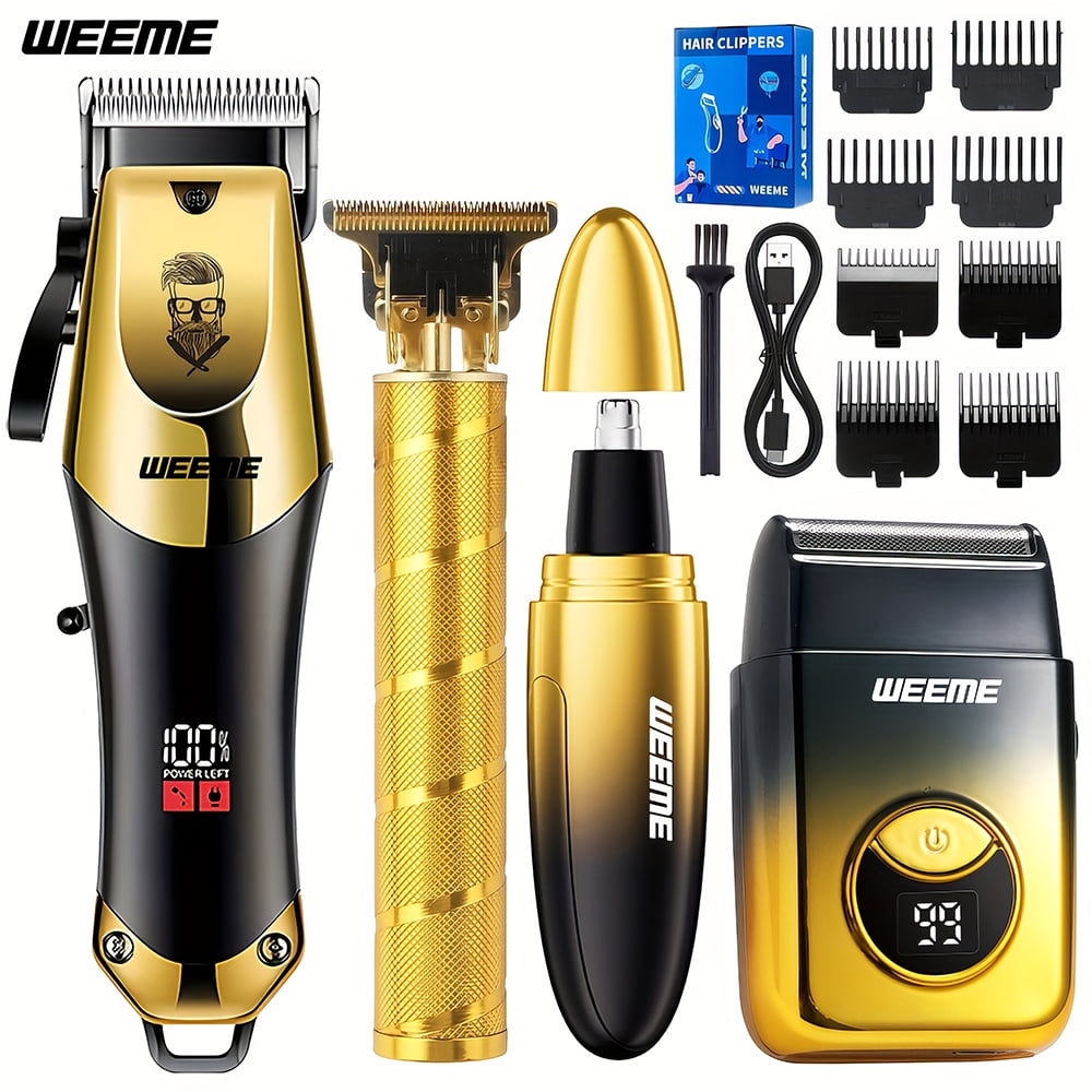 VTIN Rechargeable Hair Clipper Set - 4-in-1 Grooming Kit with 2400mAh ...