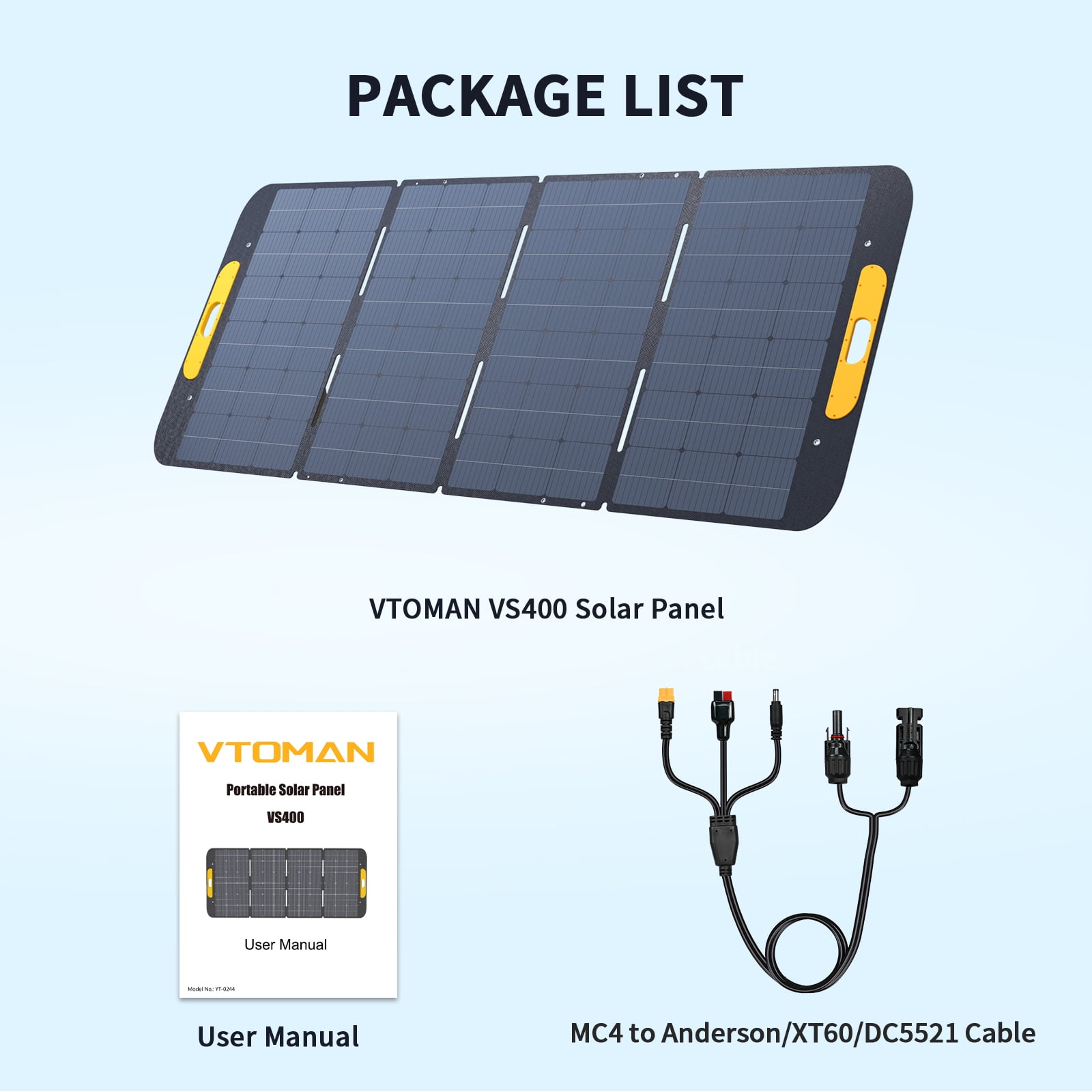 VTOMAN VS400W Foldable Solar Panels Cell 40.32V Portable Solar Charging ...