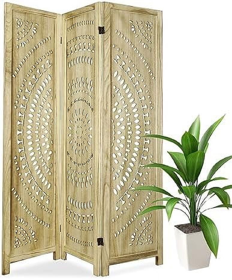 VTQYOPE 4 Panel Room Dividers Fully Assembled 5.6Ft Carved Room ...