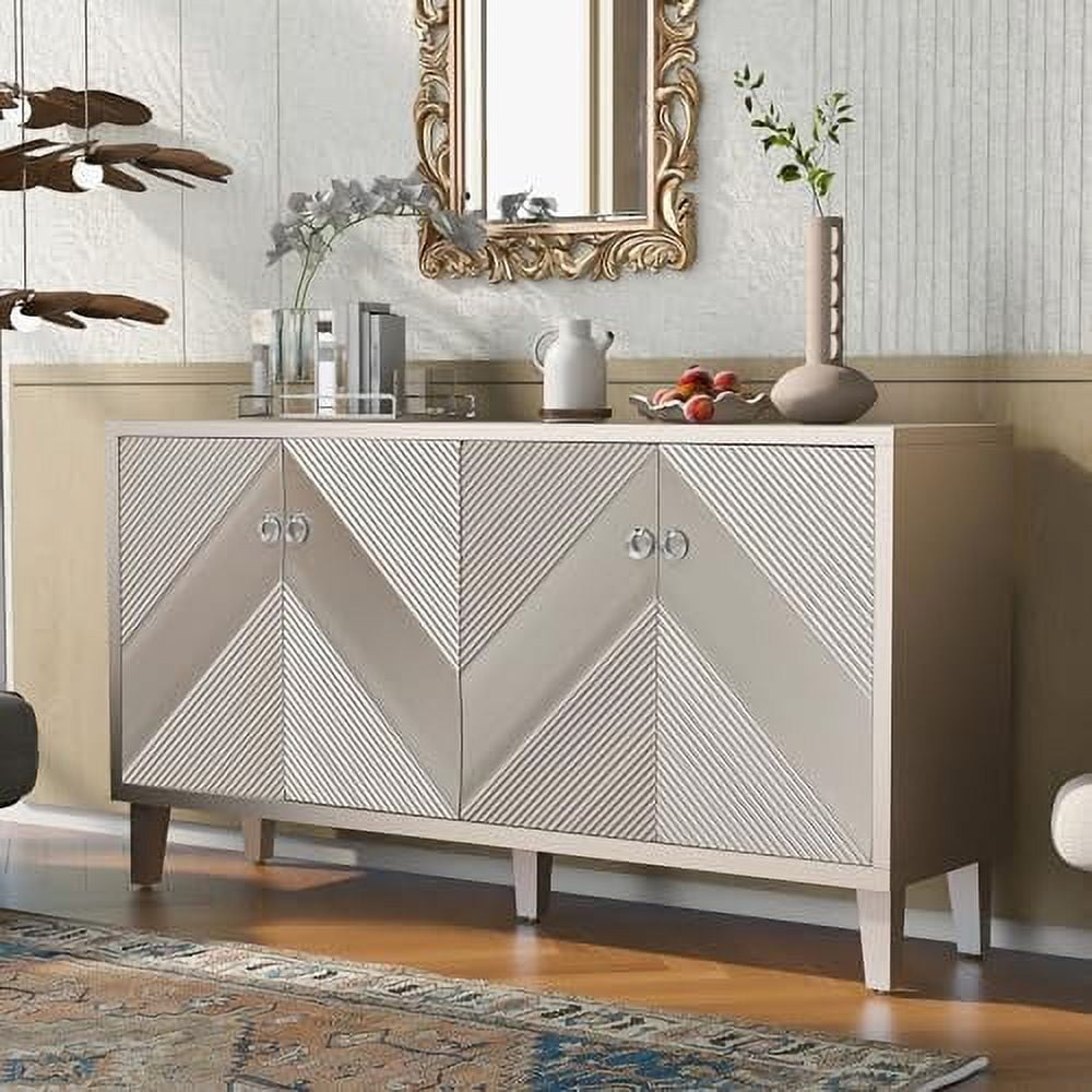 VTQYOPE 60" Sideboard Cabinet for with 4 Doors Modern Kitchen Sideboard ...