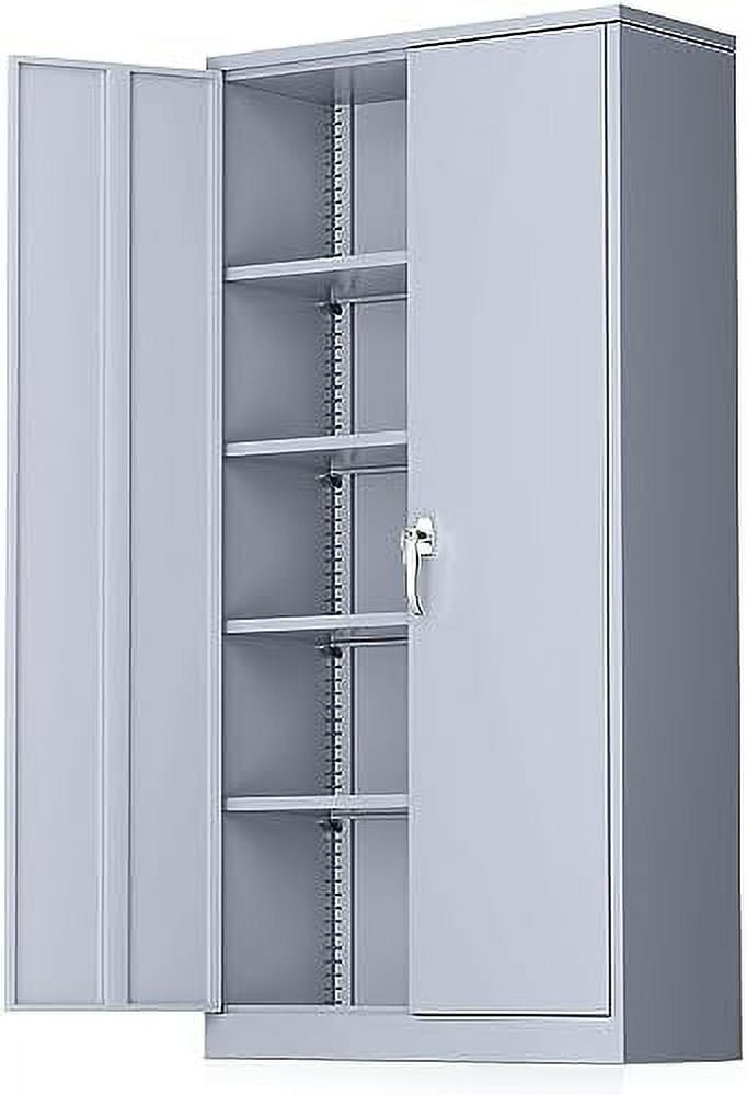 VTQYOPE Metal Cabinet 72\u201D Black Tool Steel Locking Cabinet with ...