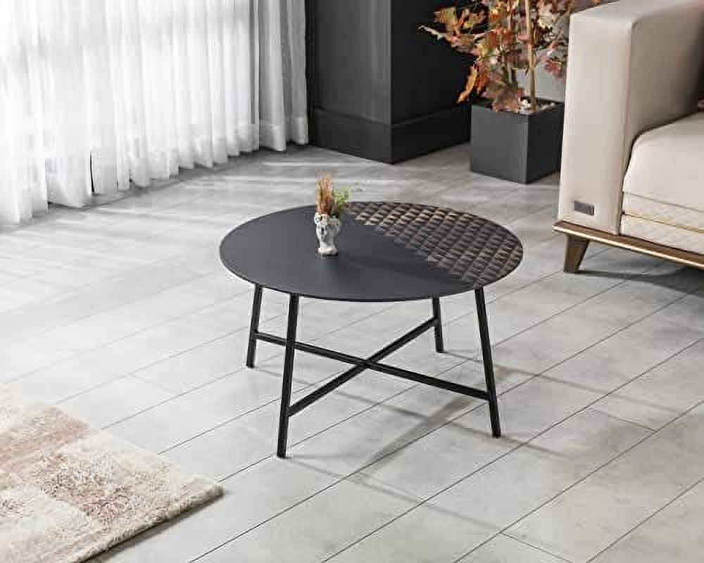 VTQYOPE Papella Patterned Coffee Table Round Small end Table Mesas de ...