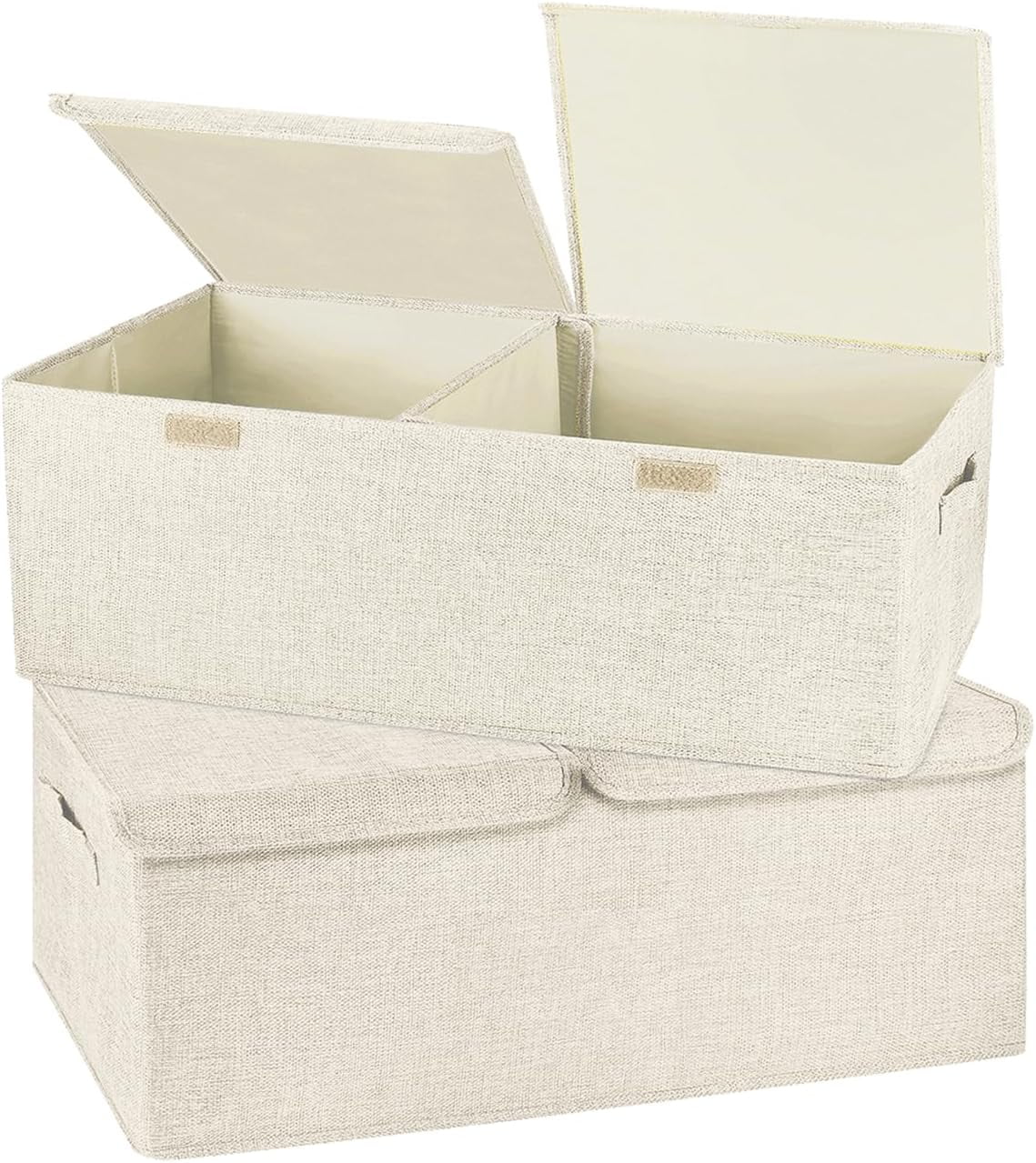 VTUBUON 2 Pack Large Storage Boxes with Lids and Handles Collapsible ...