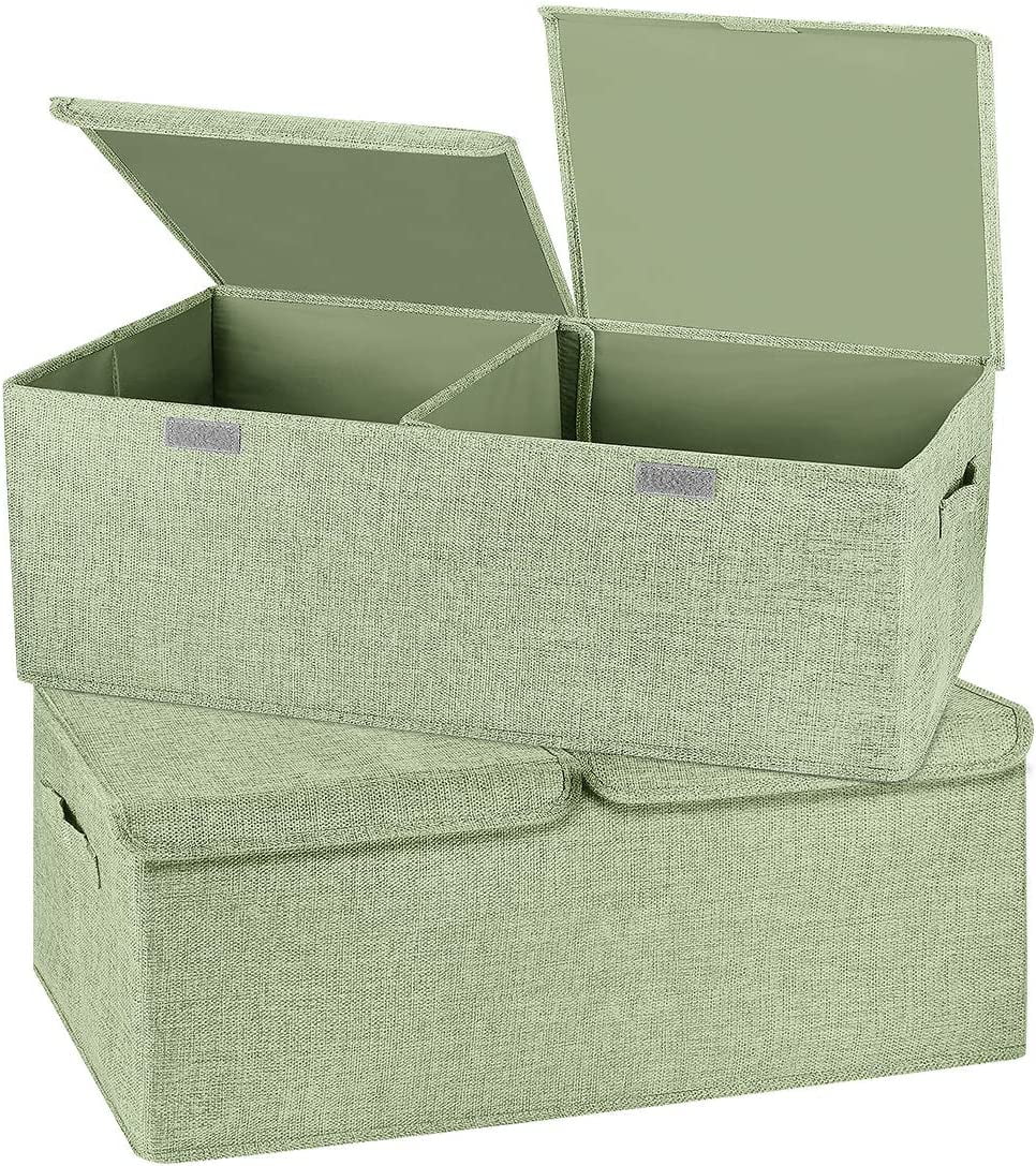 VTUBUON 2 Pack Large Storage Boxes with Lids and Handles Collapsible ...
