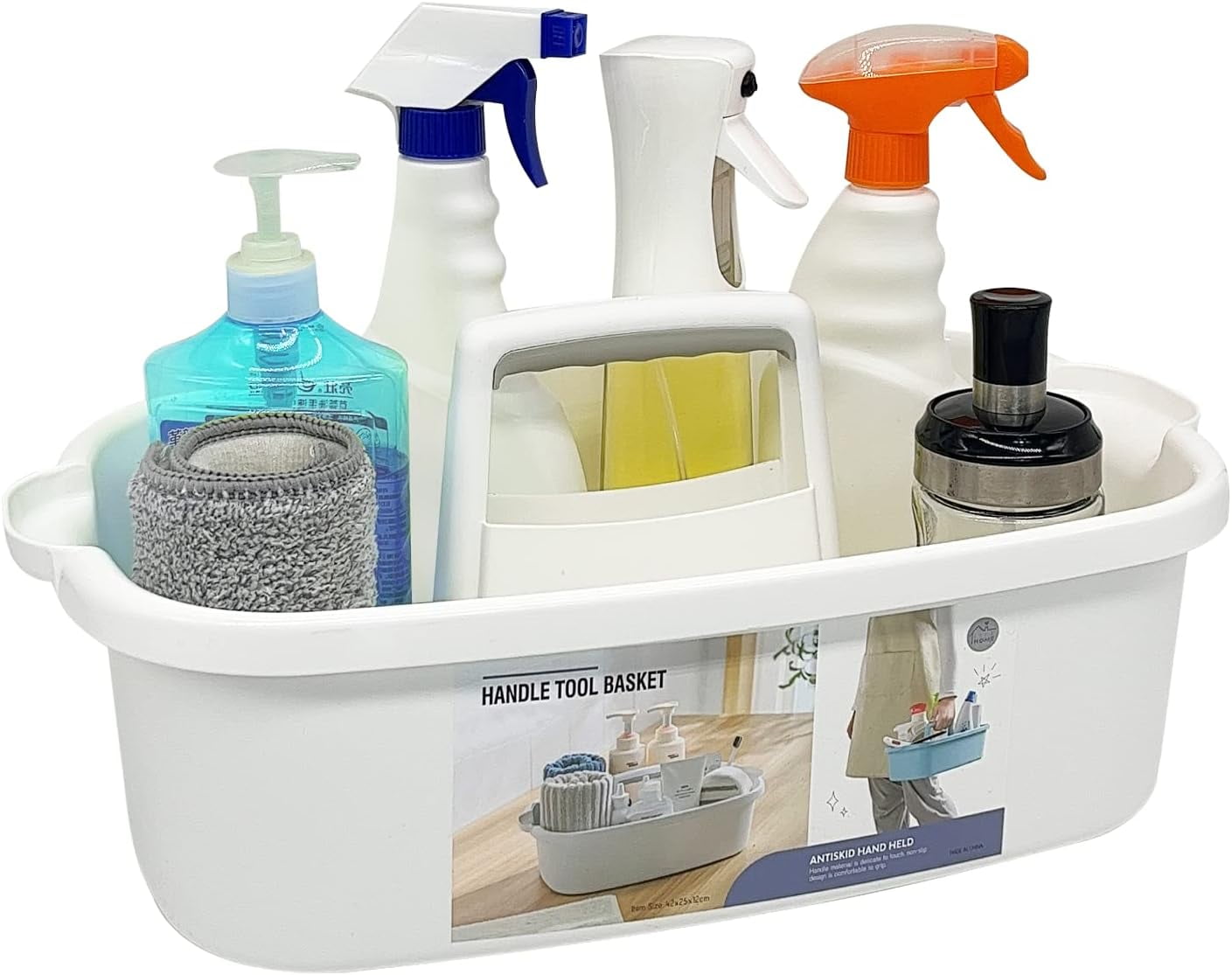 dxynlzq 2 Pack Multi-Purpose Plastic Cleaning Caddy with Handle Shower ...