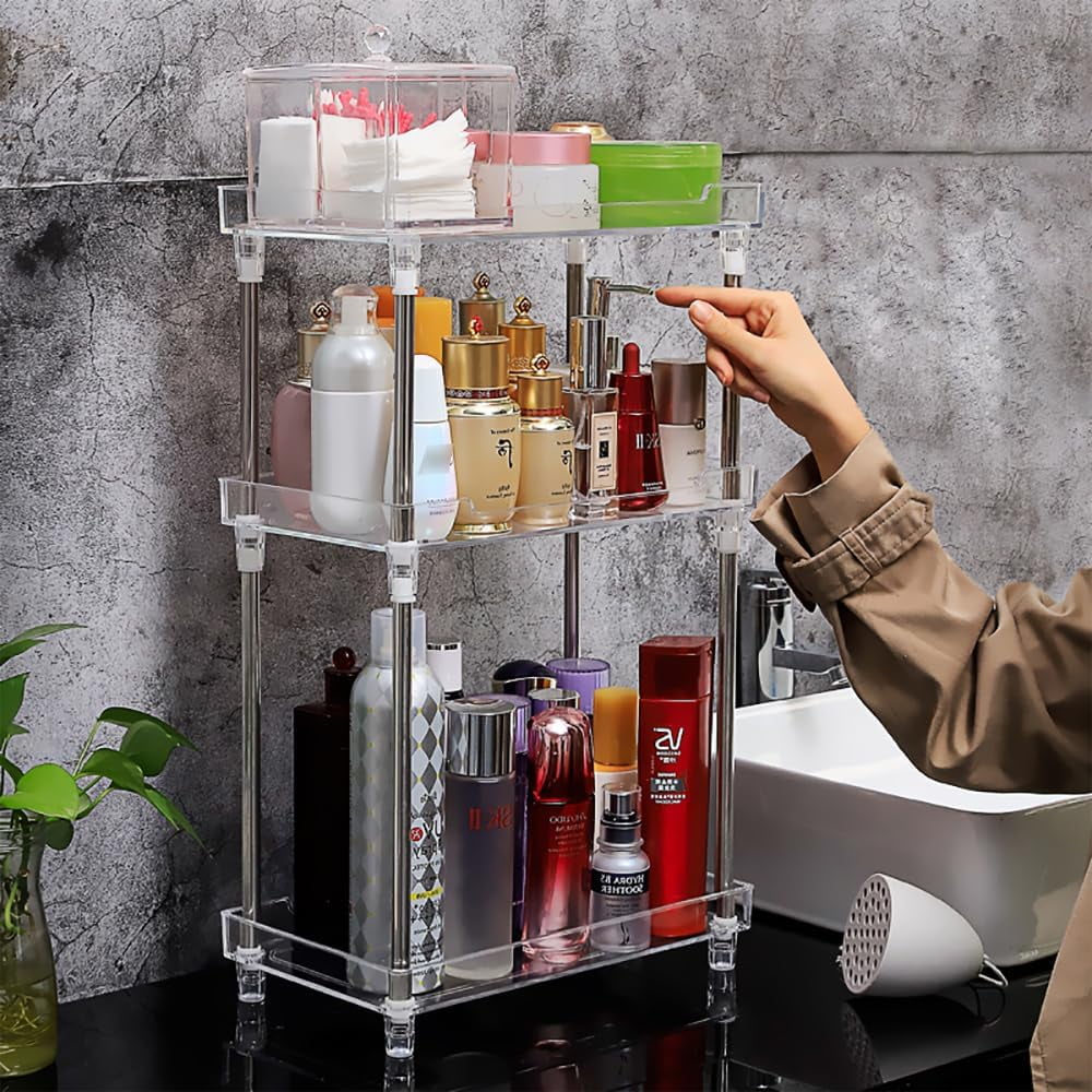 egkotzv 2-Tier Storage Shelves Multifunctionl Vanity Makeup Organizers ...