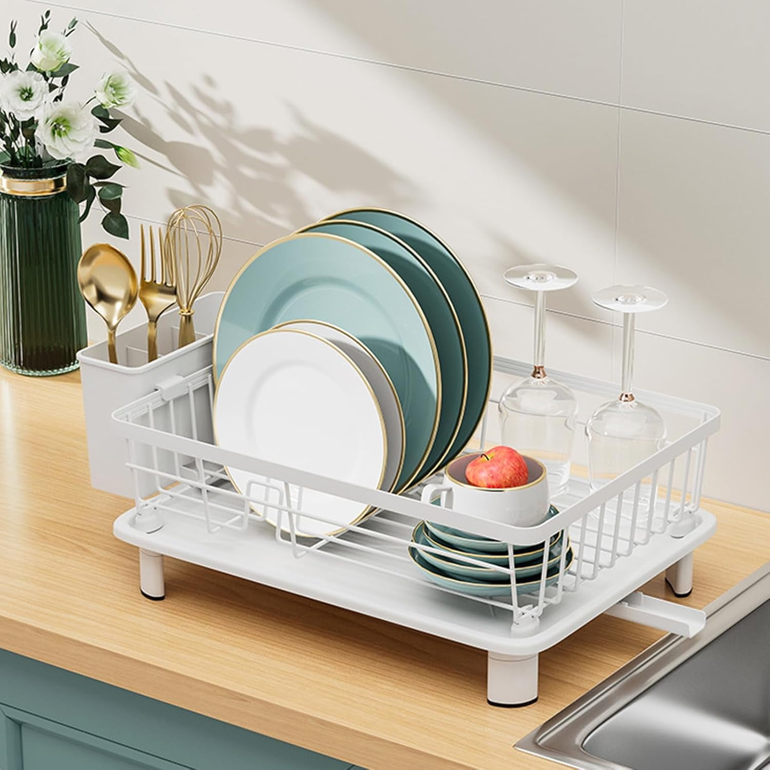 VTUBUON Dish Drying Rack Space Saving & Durable Rust-Proof Large 2 Tier ...