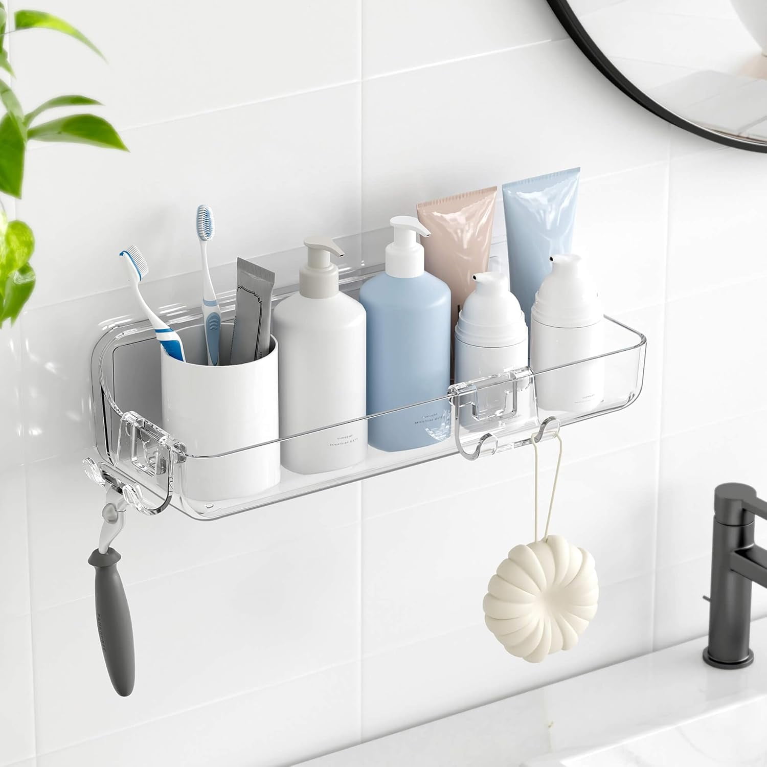 VTUBUON Shower Caddy Adhesive Shower Organizer Rustproof Shelf with ...