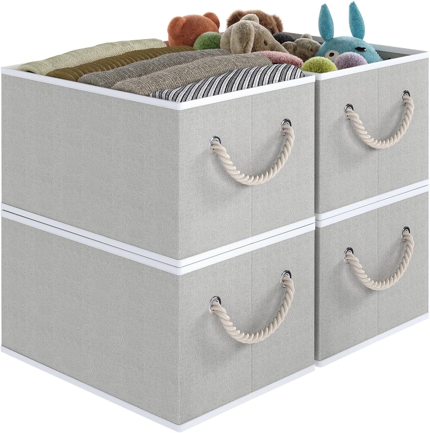 VTUBUON Storage Bins for Shelves 3-Pack Storage Baskets for Closet ...