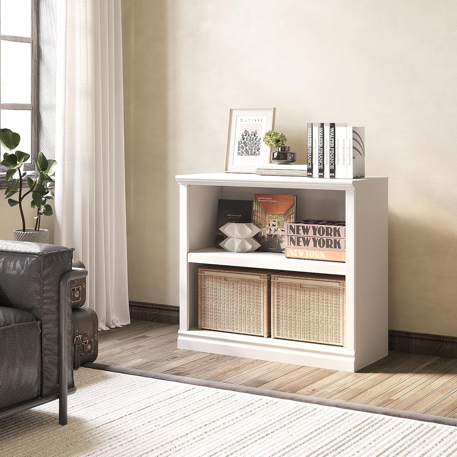 VTUIVBH 70 in Tall Bookcase White Bookshelf Open Storage 5-Tier Shelves ...
