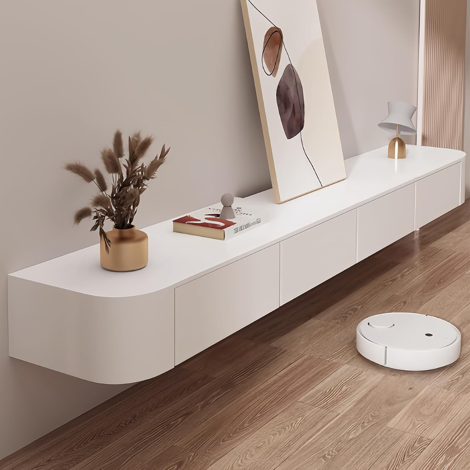 VTUIVBH Floating TV Stand 87 Inch Wall Mounted TV Cabinet with 2 ...