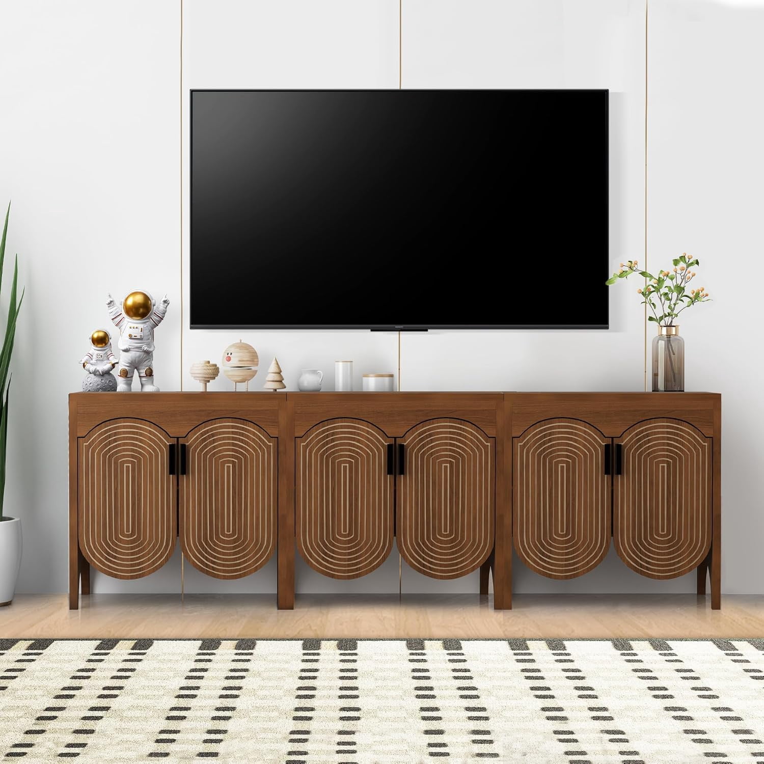 VTUIVBH Fluted Sideboard Cabinet with Storage Buffet Cabinet with ...