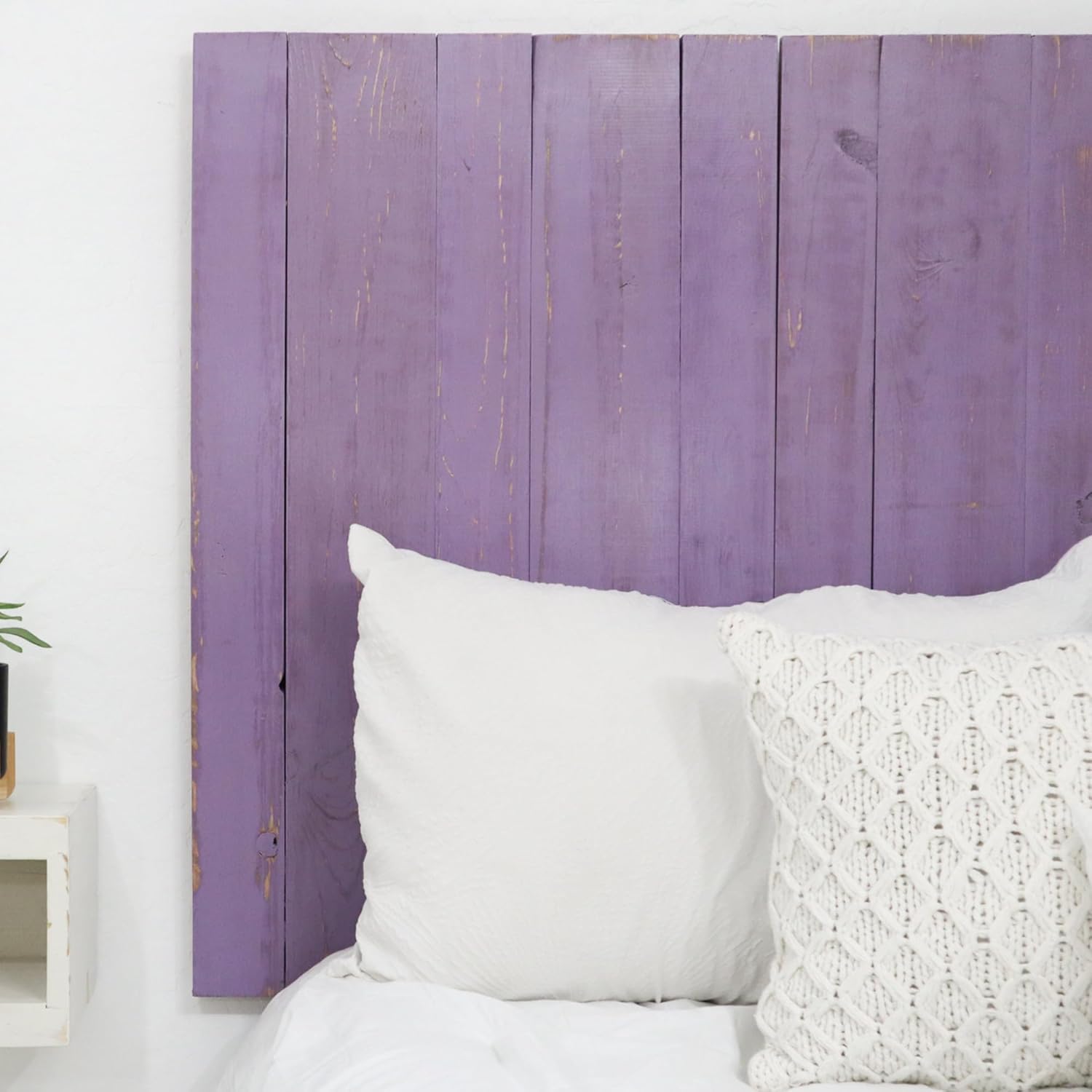 VTUIVBH Whitewash Headboard Cottage Design Distress Solid Wood ...