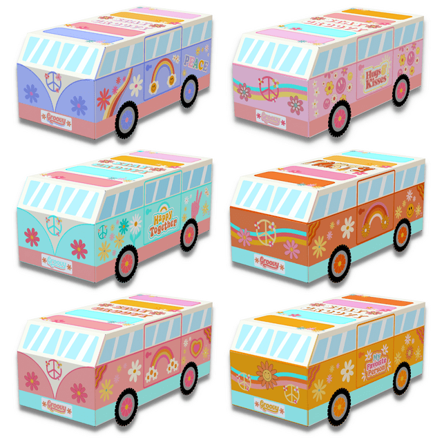 VTYEPOU Groovy Party Favors Box - 24pcs Birthday Party Decorations Boho ...